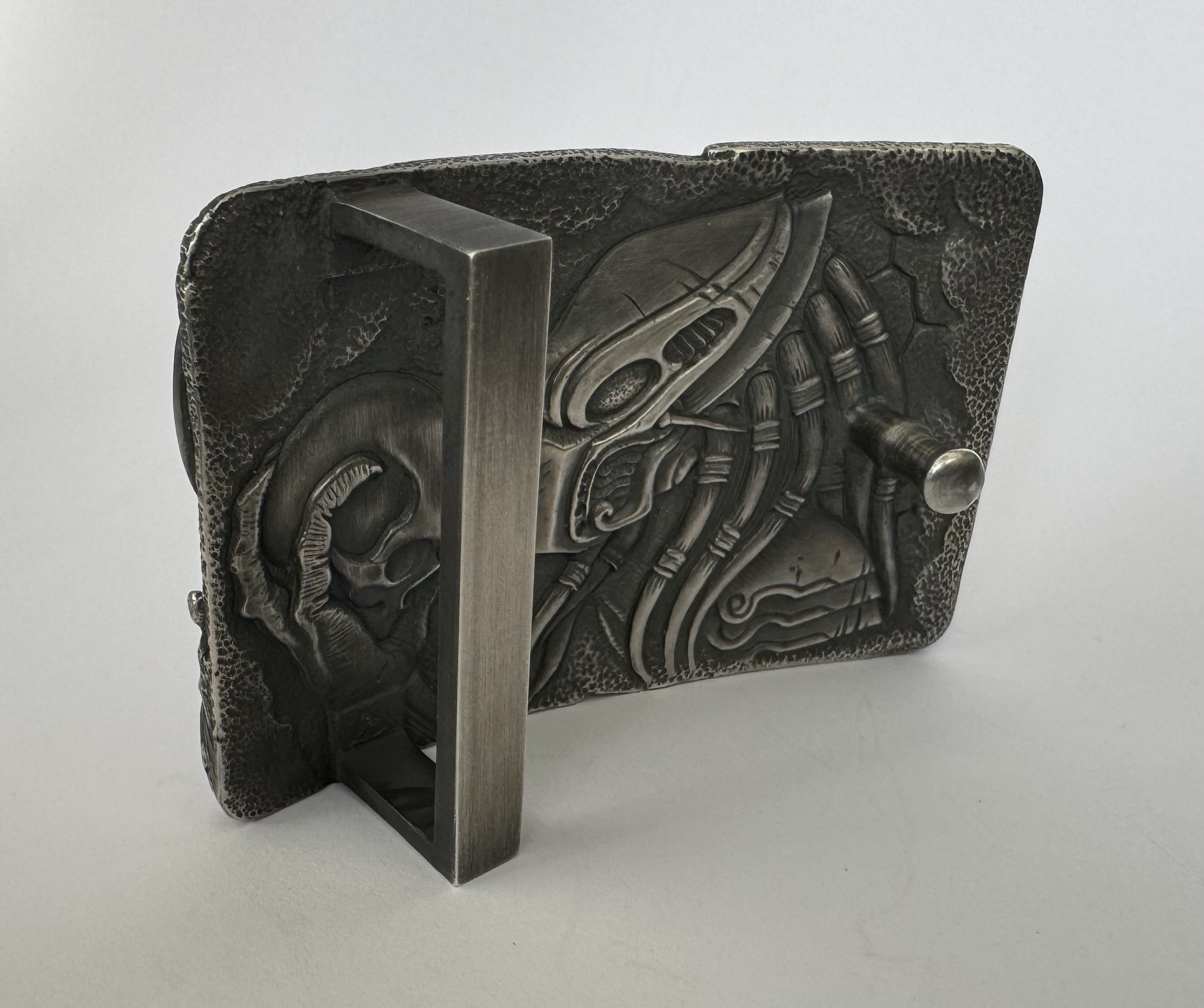 Unique 925 Sterling Silver Belt Buckle Alien Vs Predator reverse ...