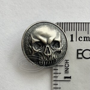 Sterling Silver Skull Button, Handmade Lapel Pin (20mm) - Etsy
