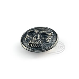 Sterling Silver Skull Button, Handmade Lapel Pin (20mm) - Etsy