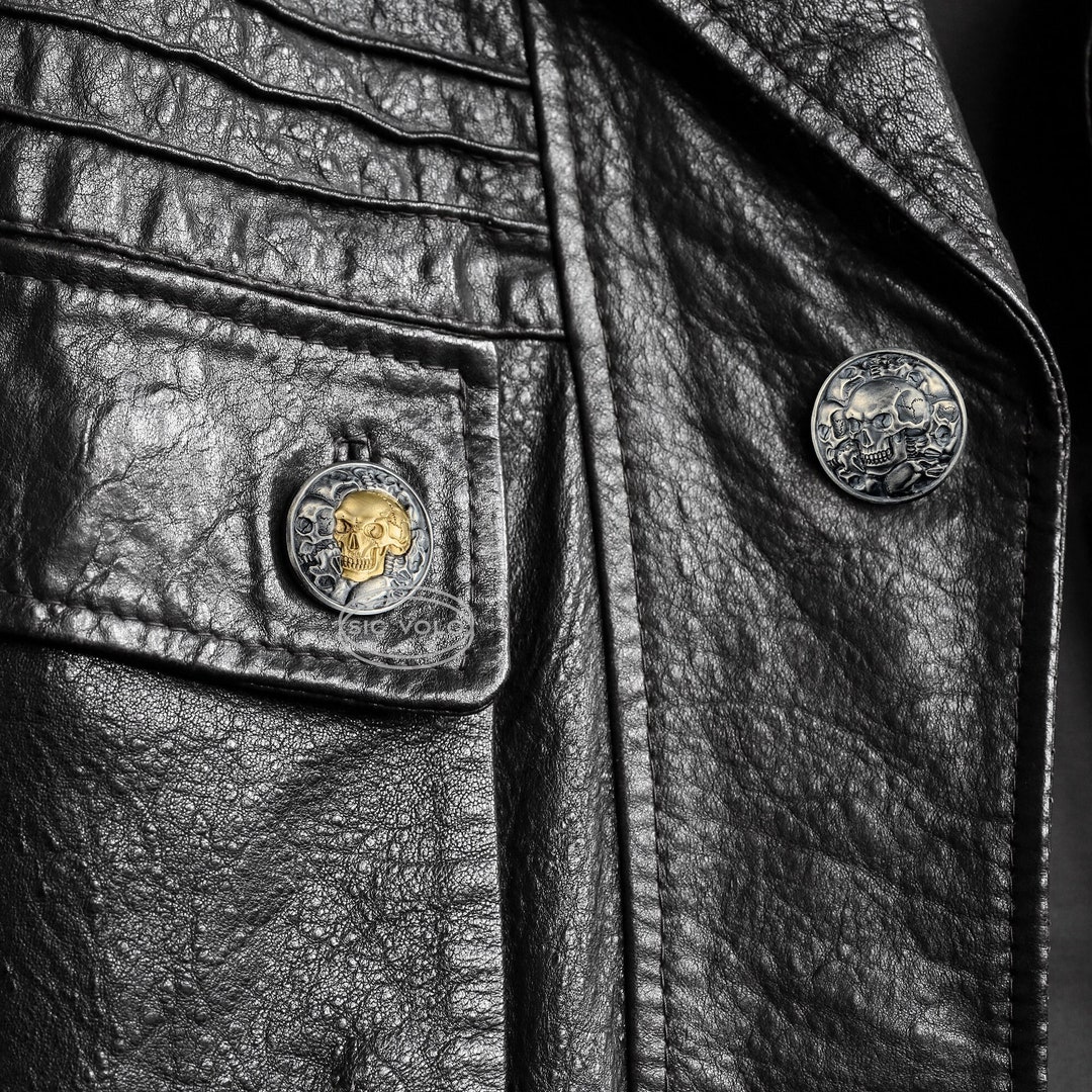 Skull Solid Silver Pins, 14K Gold Buttons, Jewelry Buttons, Buttons for ...