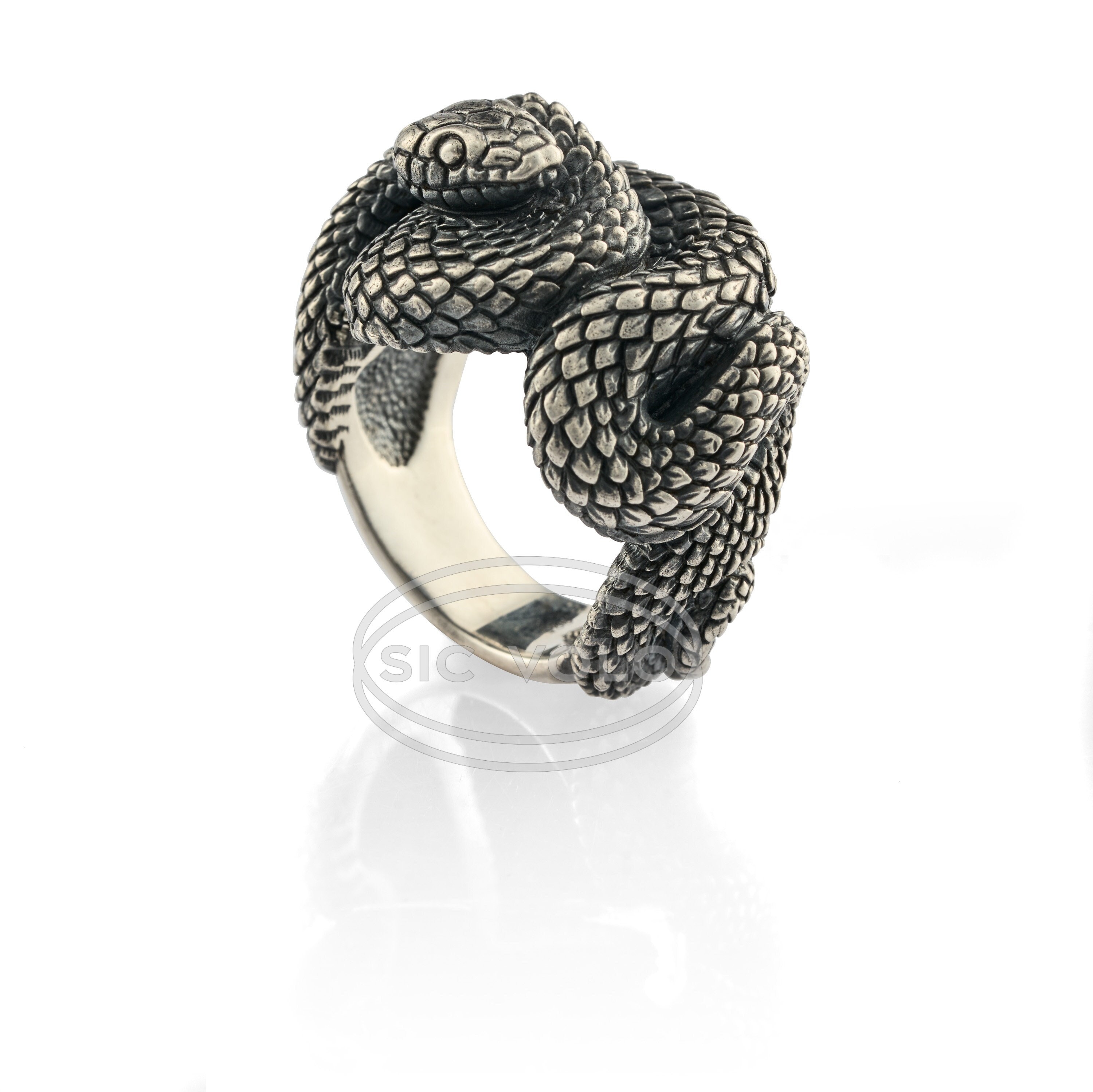 925 Sterling Silver Snake Ring for Men and Womens Custom Majestic ...