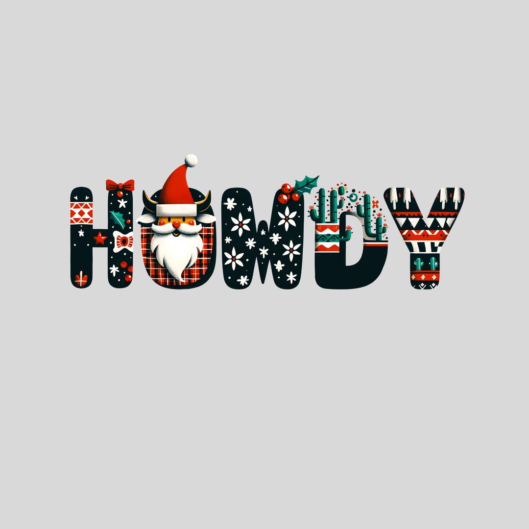 Howdy Christmas Pngwestern Christmas Pnghowdy Western - Etsy