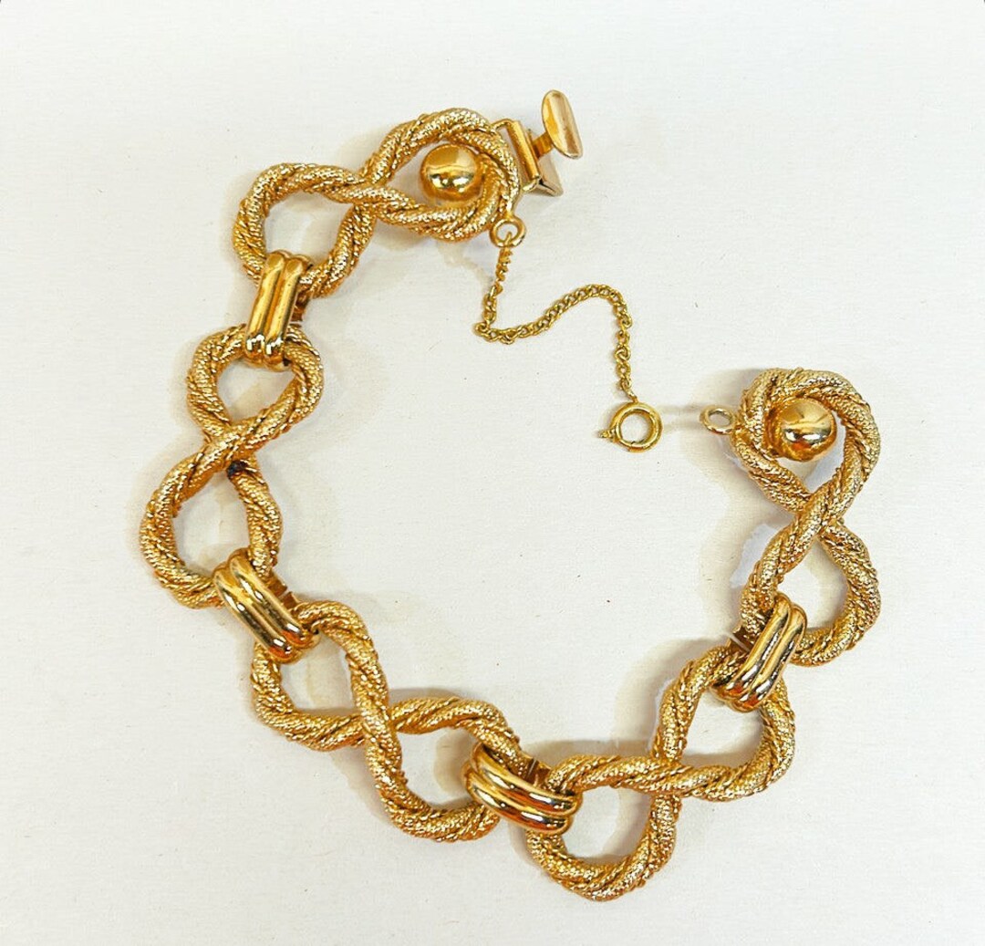 Vintage Napier Thick Chunky Twisted Rope Style Link Bracelet. - Etsy