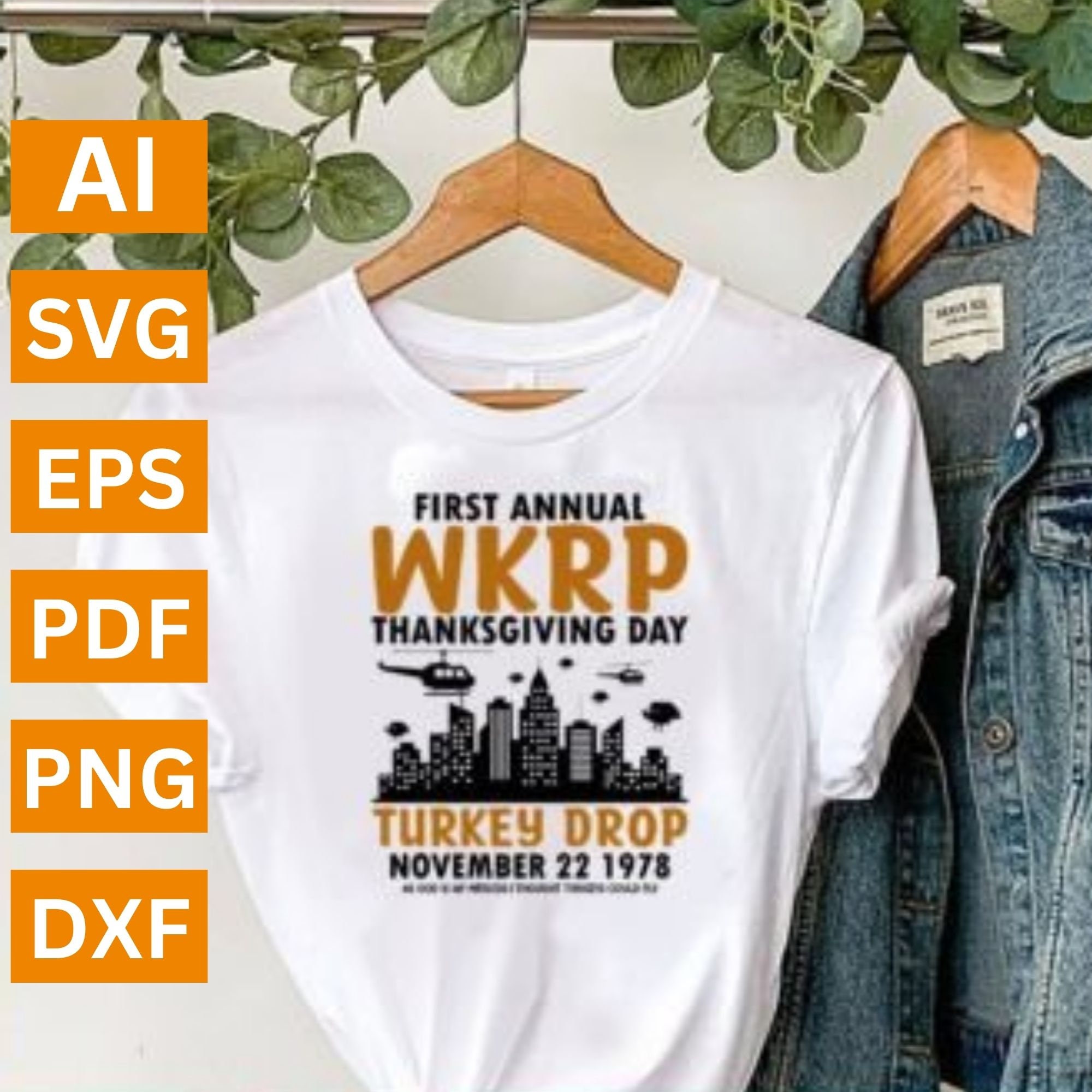 Thanksgiving WKRP Turkey Drop , Turkey Drop , SVG , Png , Eps , Dxf ...