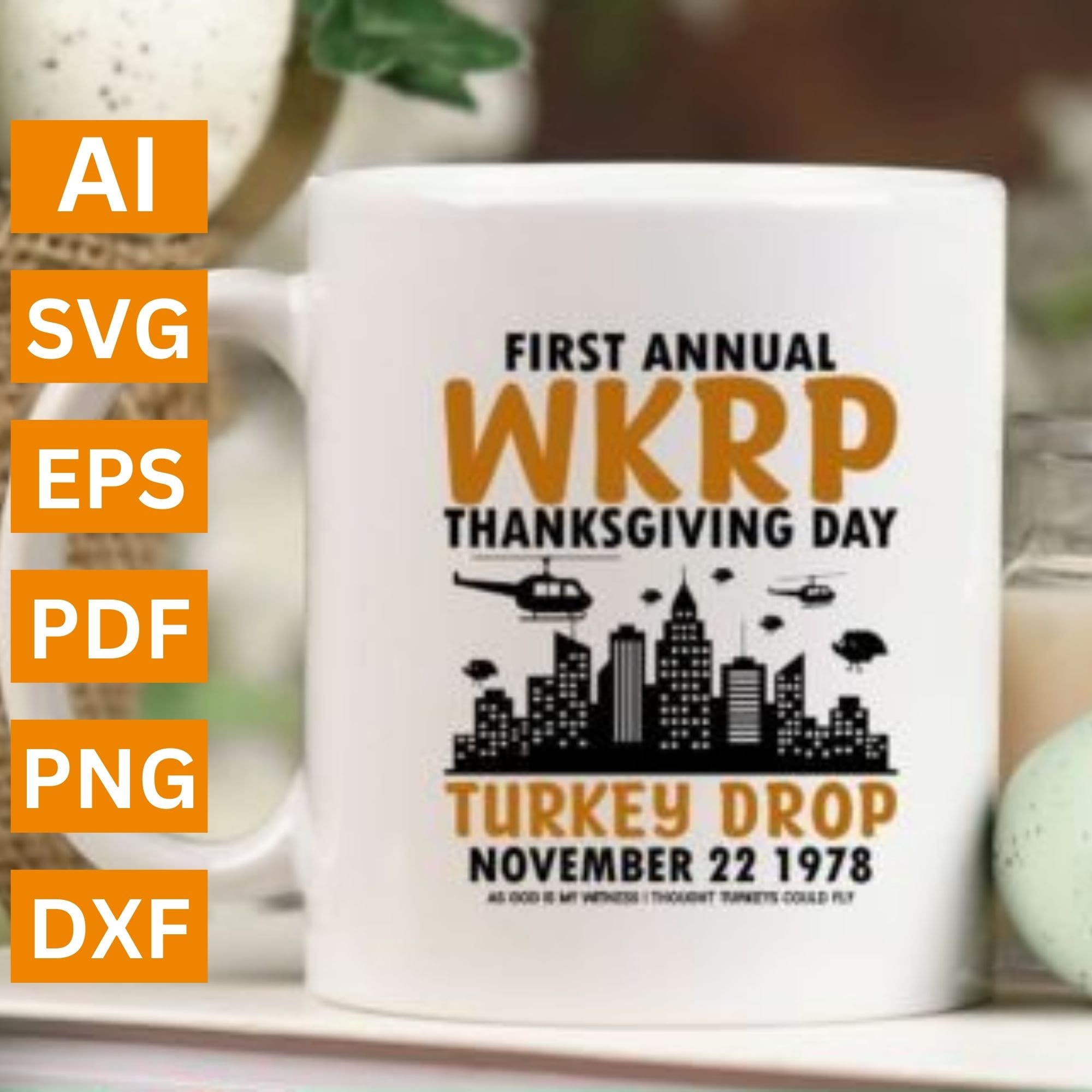 Thanksgiving WKRP Turkey Drop , Turkey Drop , SVG , Png , Eps , Dxf ...