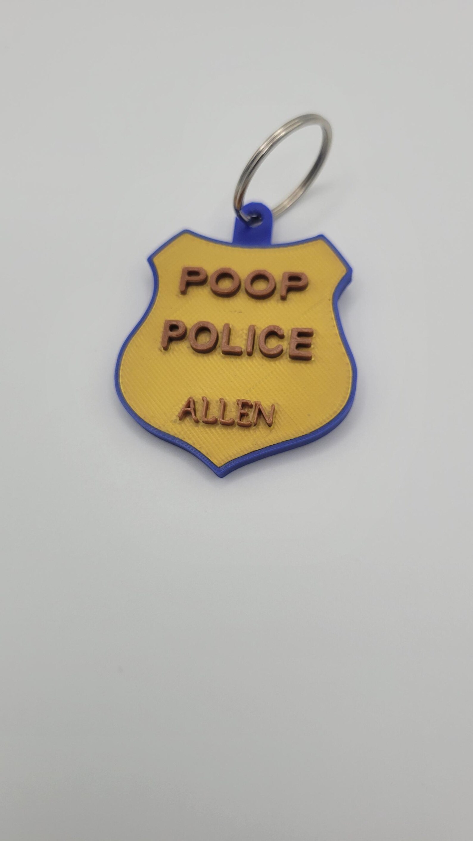 Custom Name Poop Police Badge Keychain: 3D Printed. - Etsy