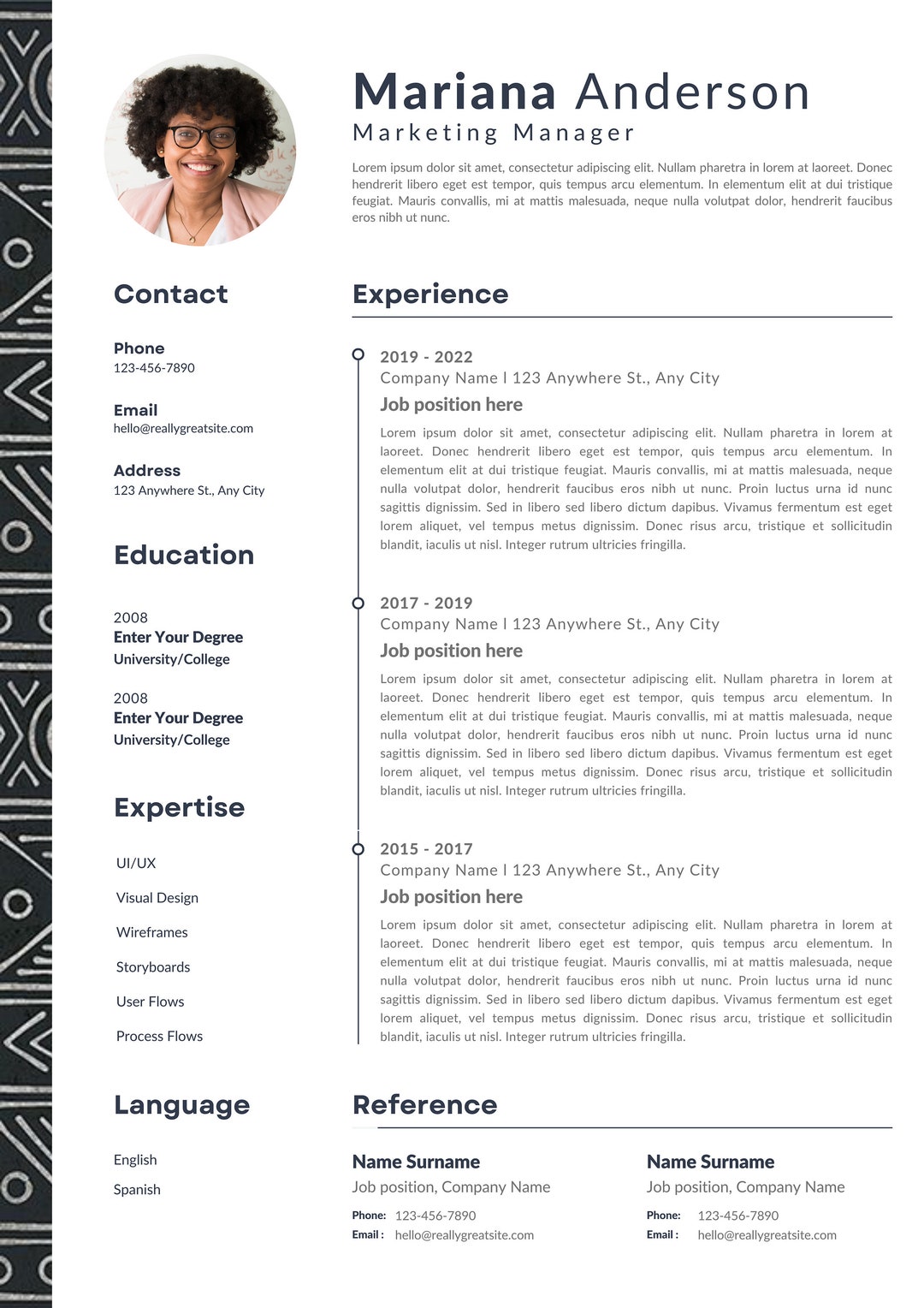 African Theme Résumé Template | Bankole - Etsy
