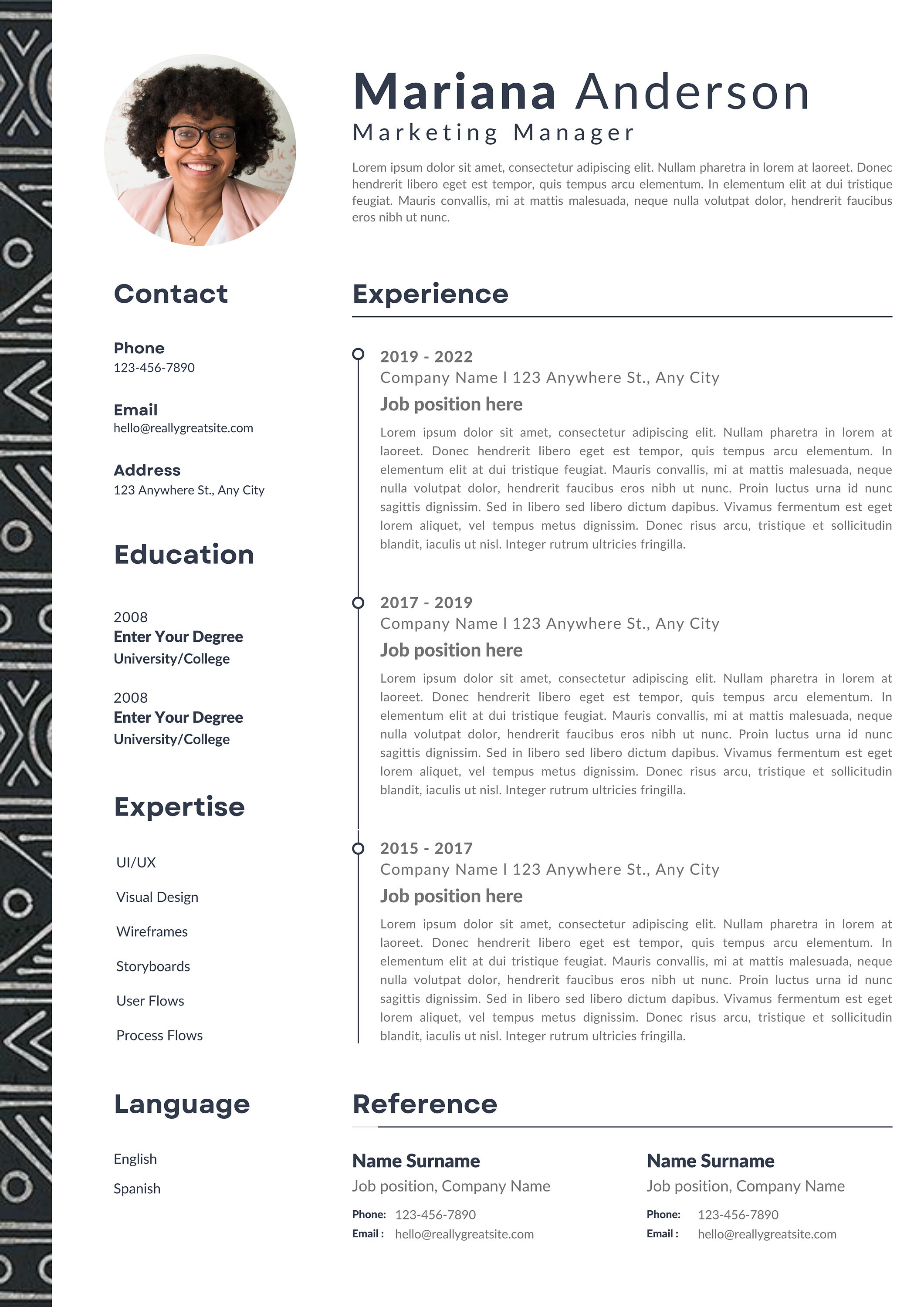 African Theme Résumé Template | Bankole - Etsy