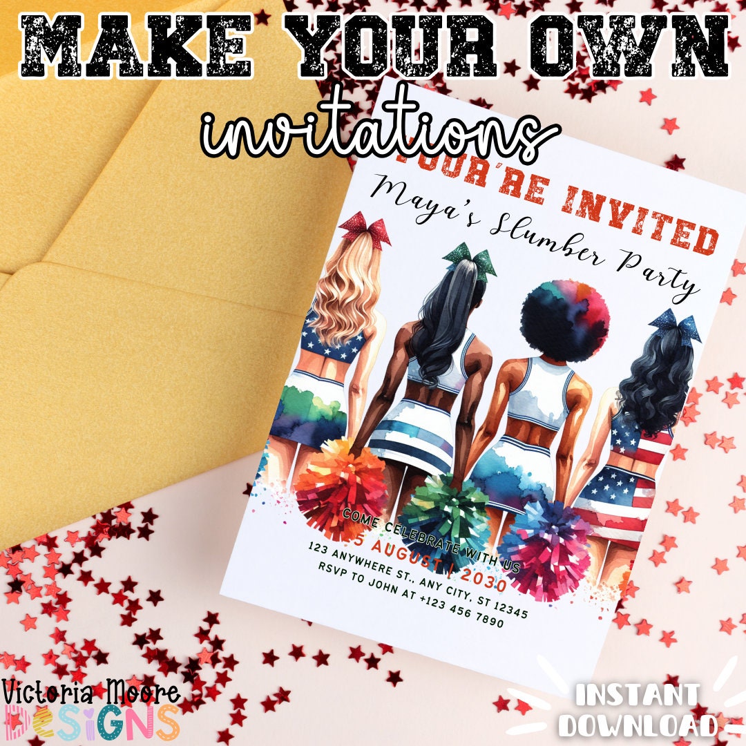 Cheer Clipart | Cheerleader PNG Bundle for Sublimation, Invitations ...