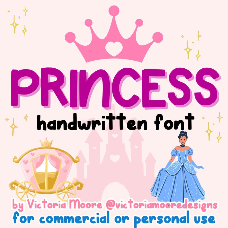 Princess Font | Handwritten Font | Pretty Handwriting Stylized Font for ...
