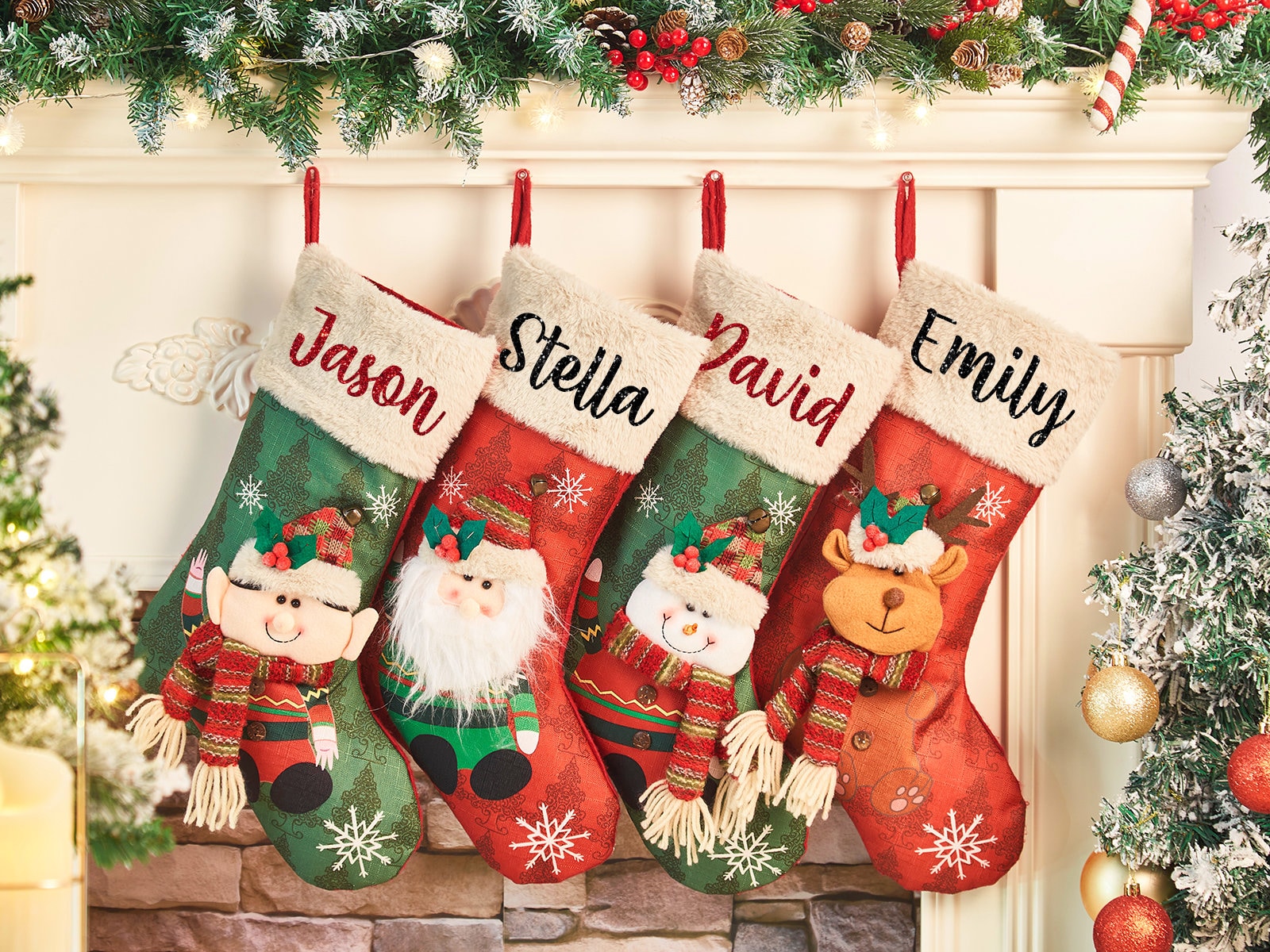 Personalized Christmas Stockings, Plush Character,Monogram Stockings ...