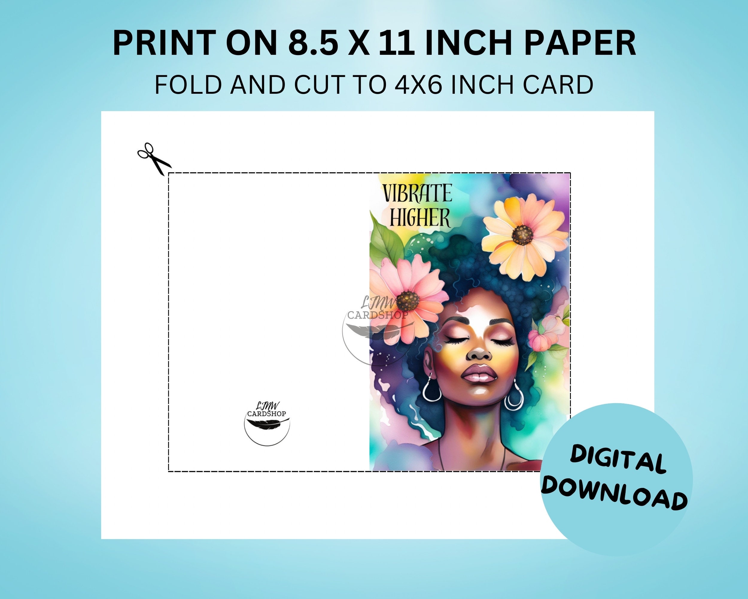 PRINTABLE Encouragement Card for Women With Black Art Digital Download ...