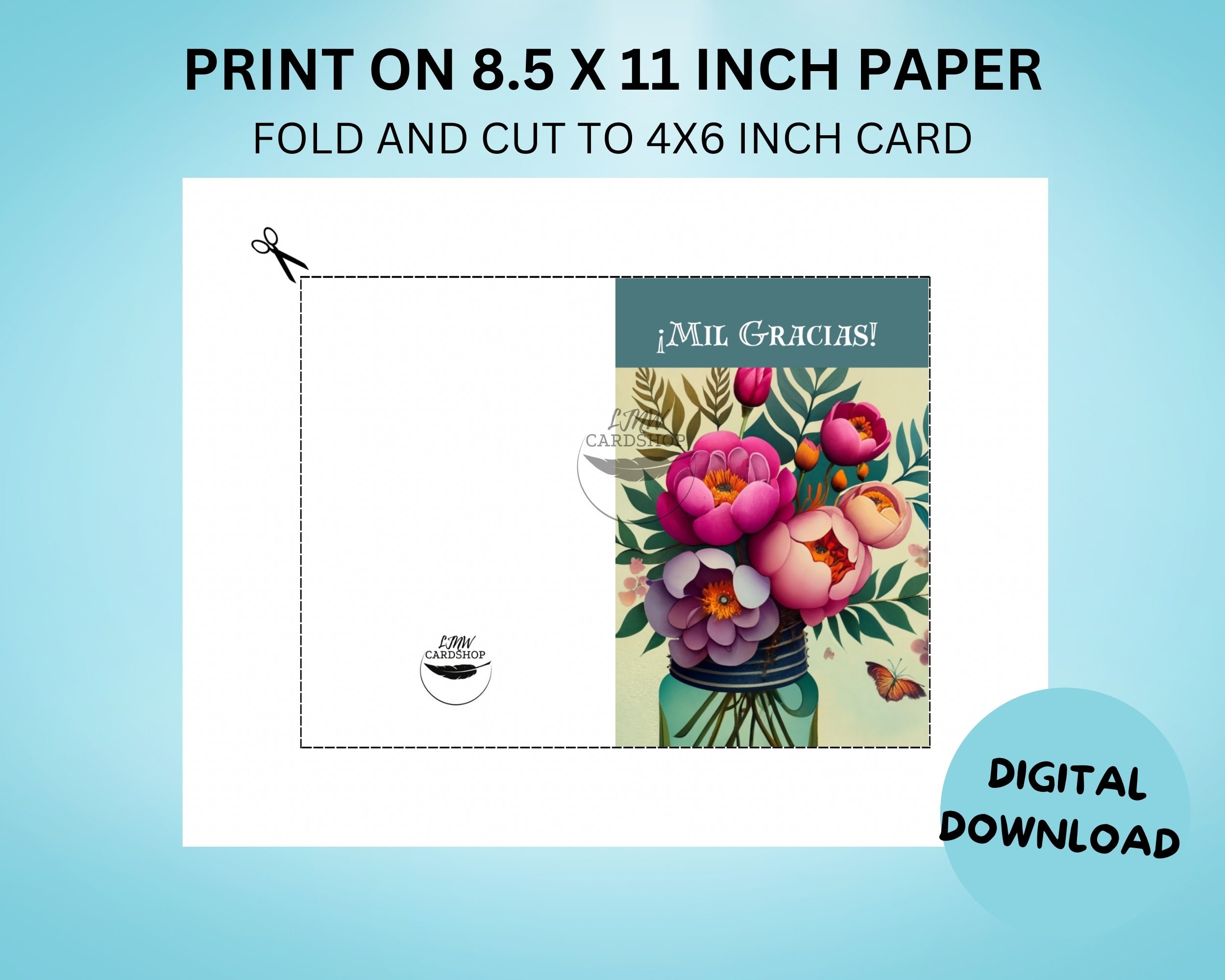 PRINTABLE Thank You Card to Show Appreciation Digital Download for ...