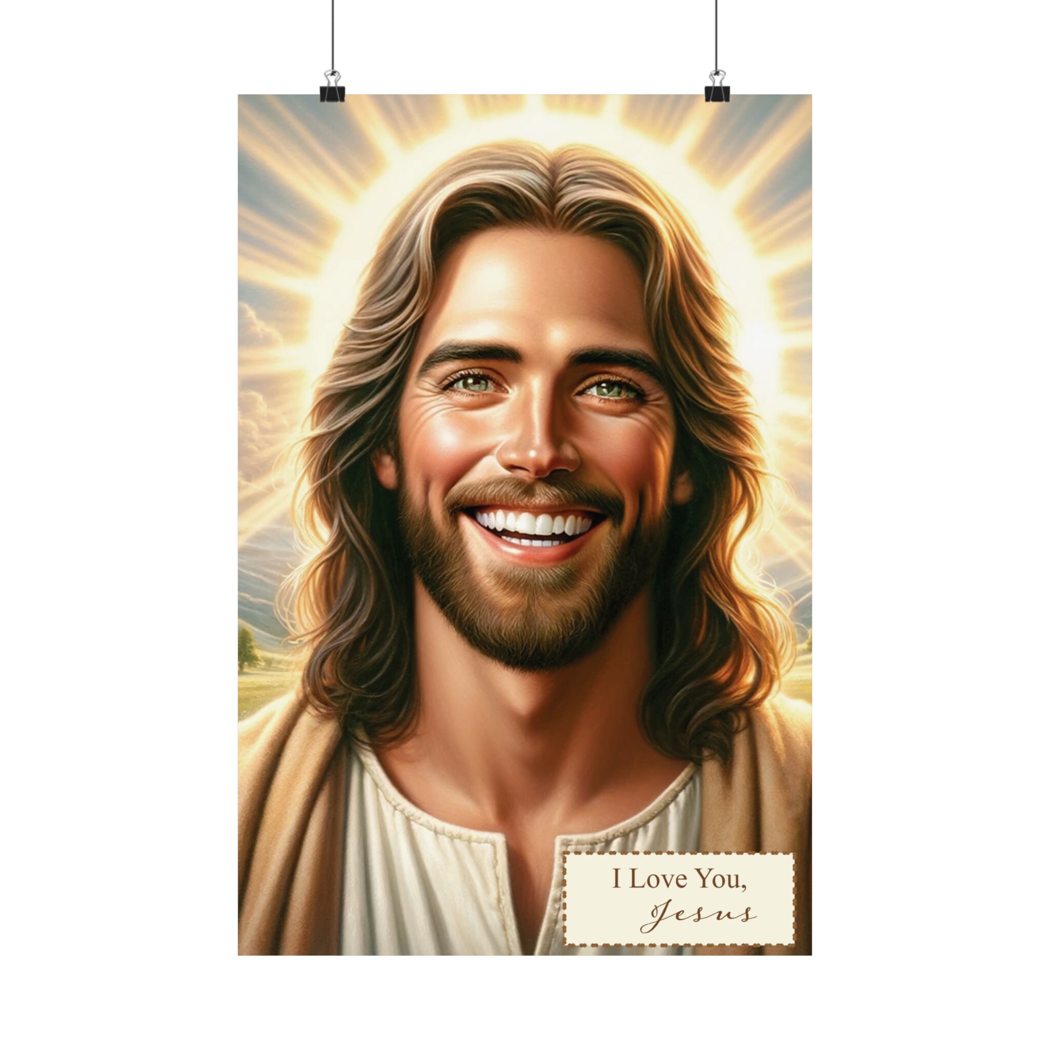 Religious Wall Art, Jesus Loves You Matte Poster, Inspirational ...