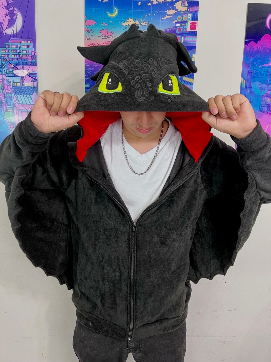 Toothless Night Fury Hoodie Unisex Black, Hoodie Toothless Gift for ...