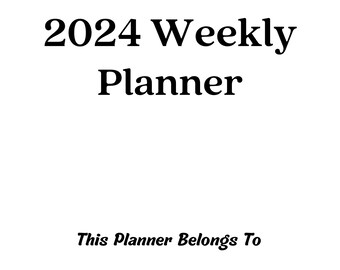 Weekly 2024 Planner PDF Digital Download - Etsy