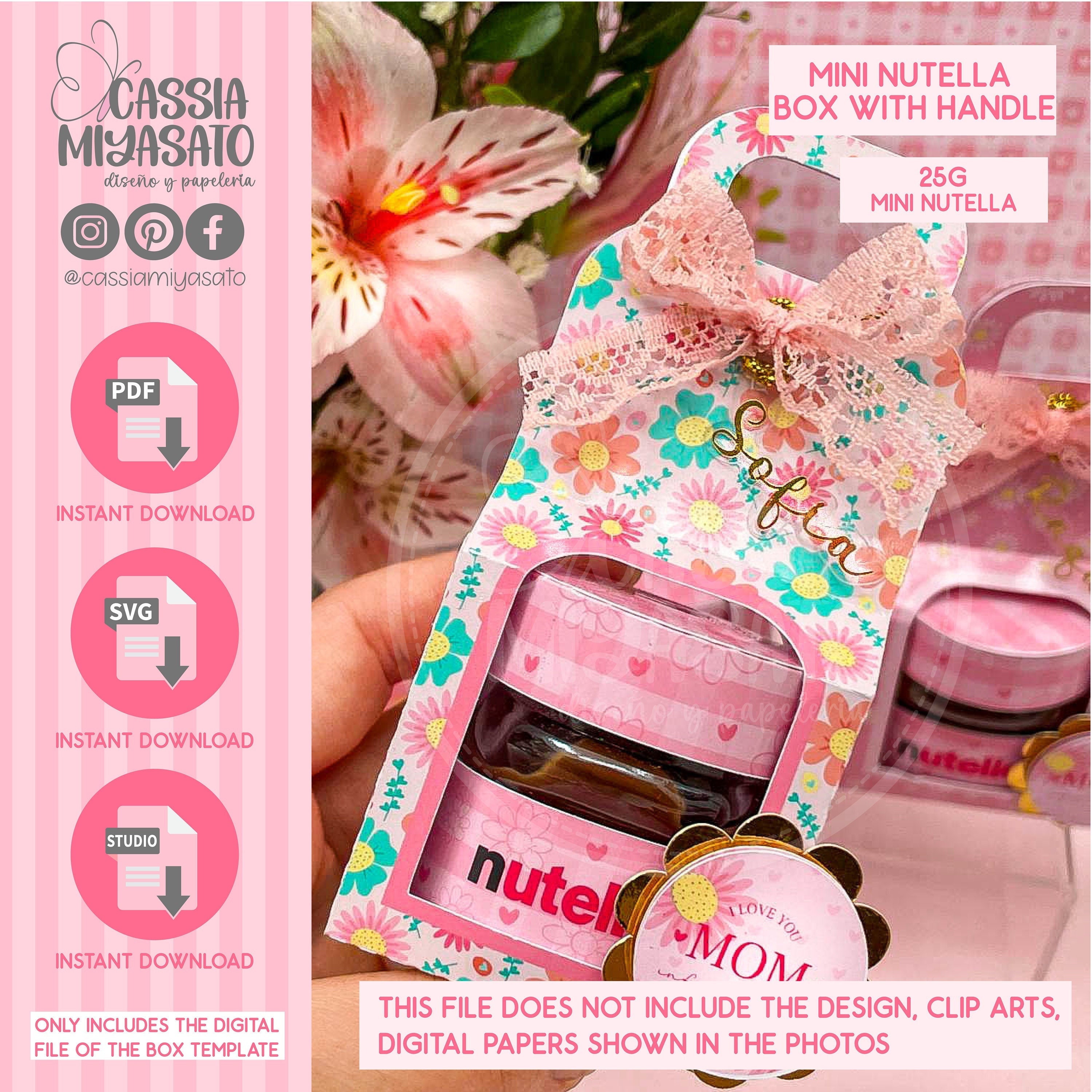 Mini-nutella Box With Handle Digital File , Mini-nutella Box Digital ...