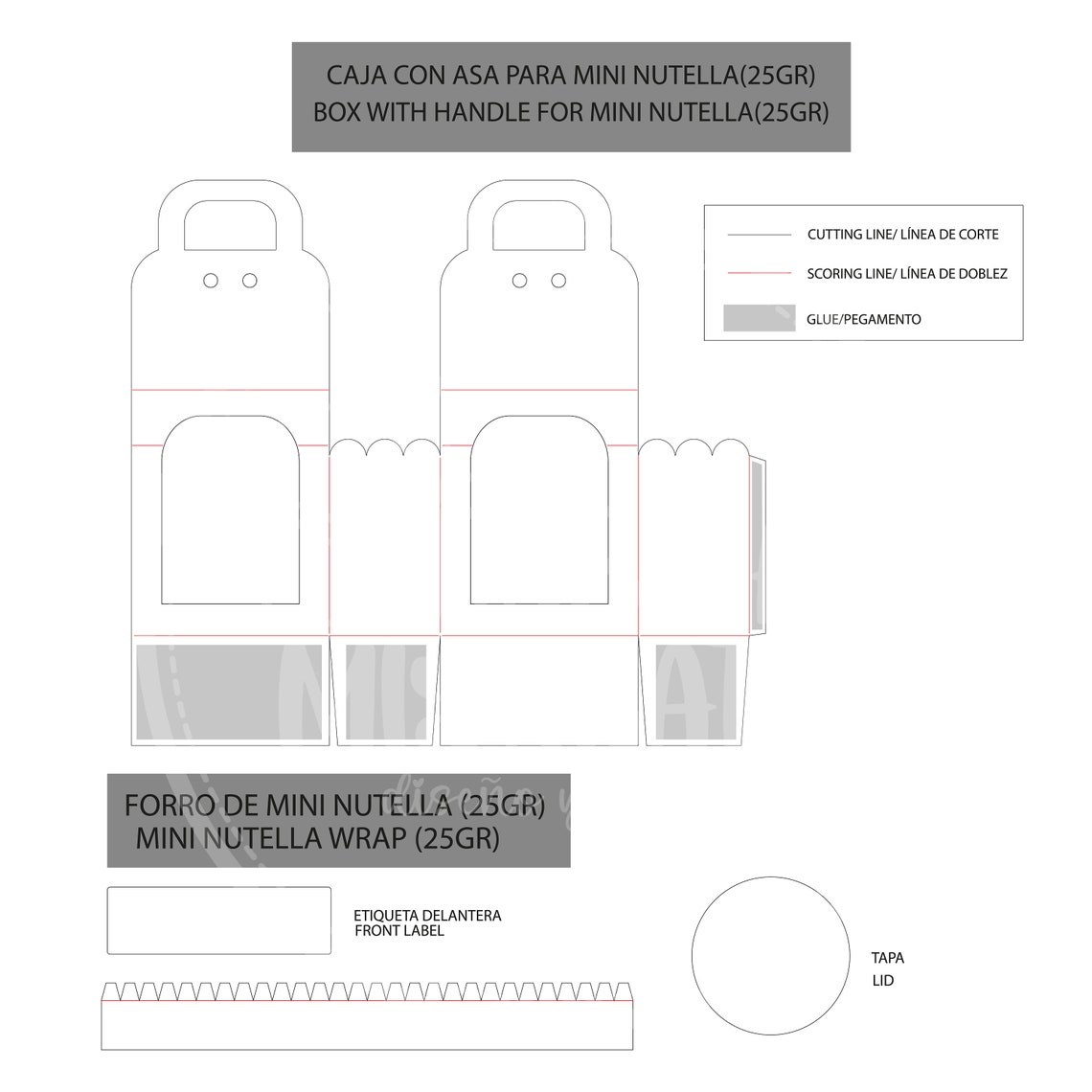 Mini-nutella Box With Handle Digital File , Mini-nutella Box Digital ...