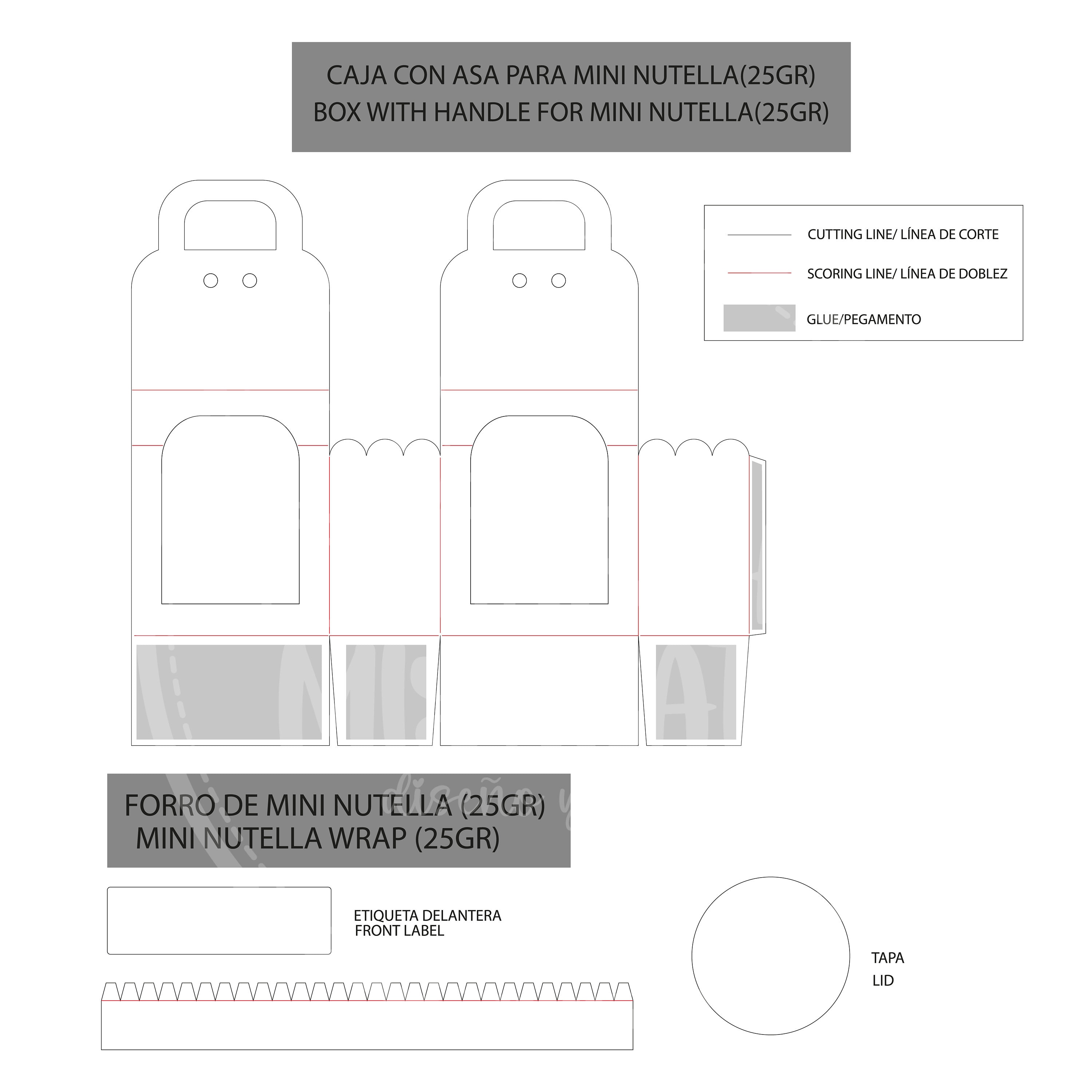Mini-nutella Box With Handle Digital File , Mini-nutella Box Digital ...