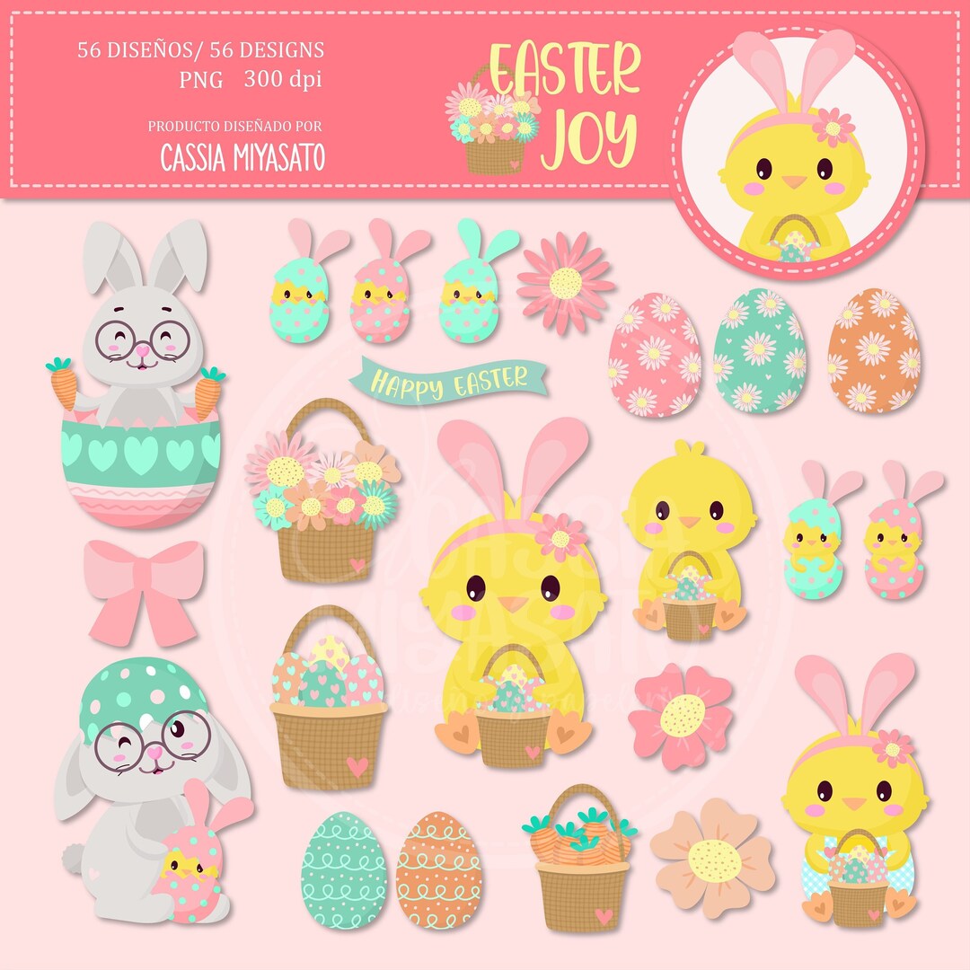 Easter Clipart, Hoppy Easter Clipart, Clipart Easter, Printable Digital ...
