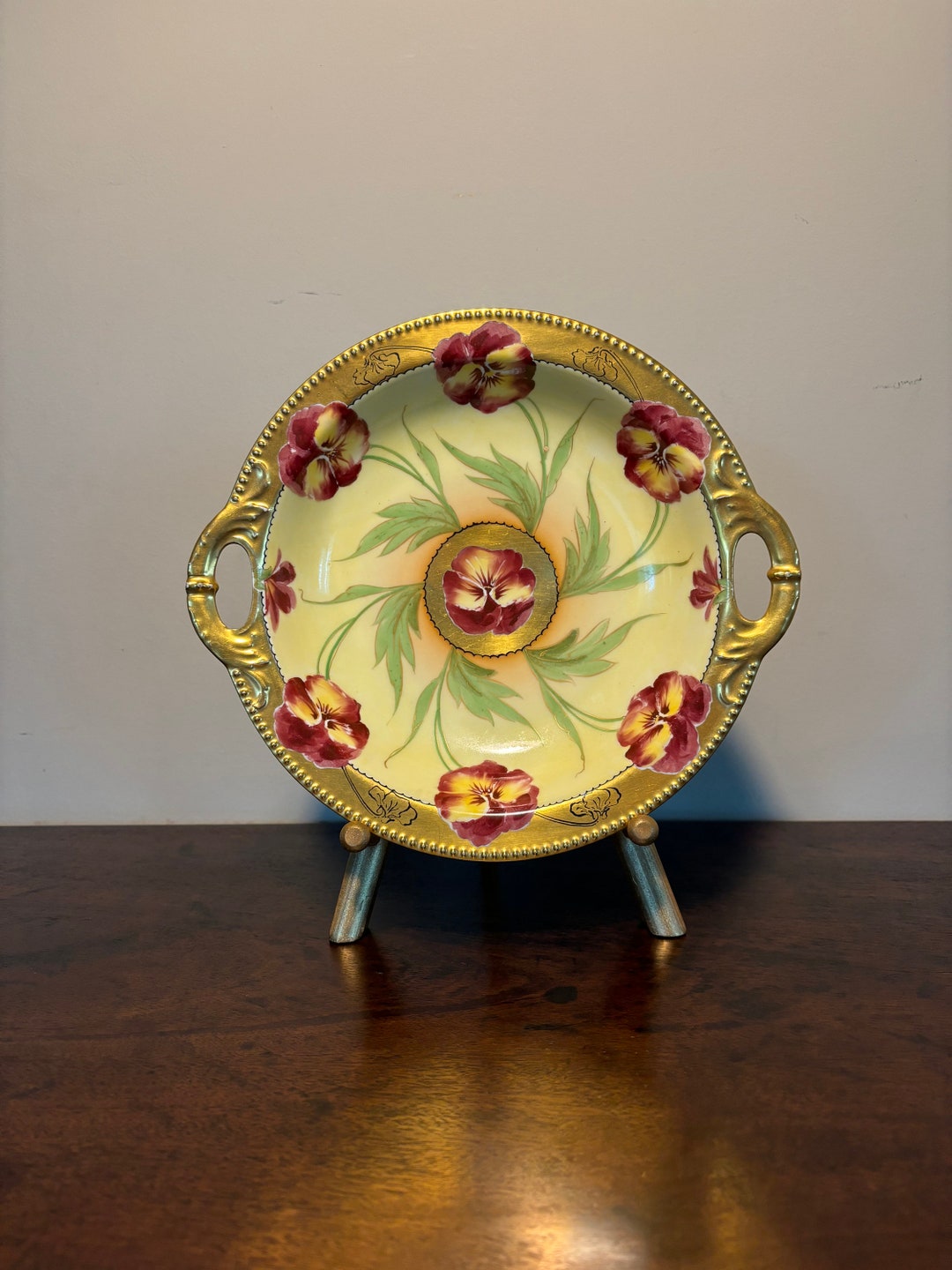 Antique Haviland France Hand Painted Bowl Pansies and Gold Trim 10” - Etsy