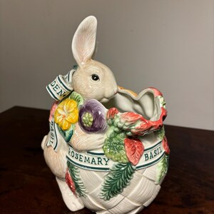 Fitz and Floyd Bunny Pitcher Herb Garden 9.75 Tall - Etsy
