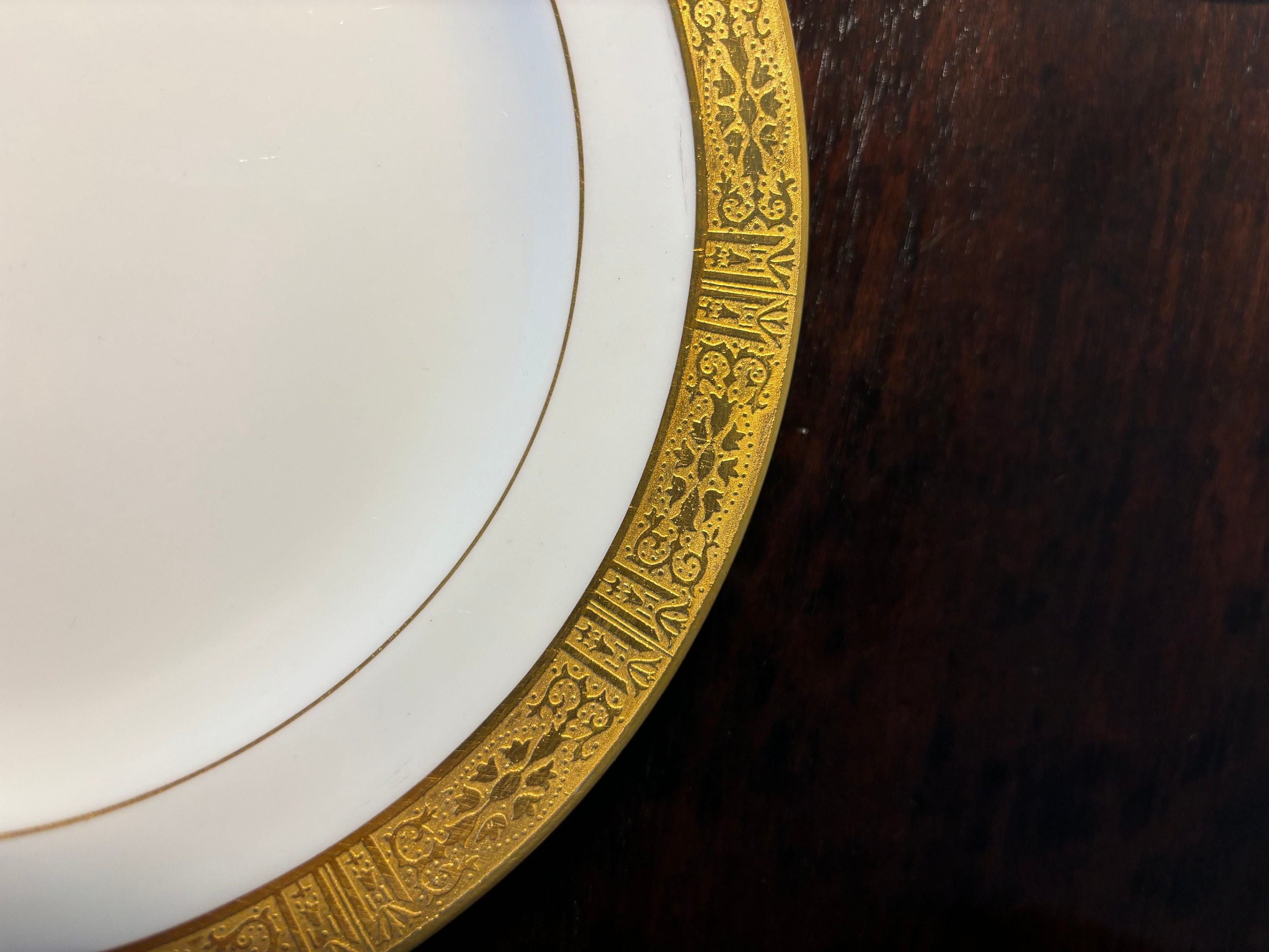 5pc Minton Gold Encrusted Plates 1 Dinner Plate 10 and 4 Salad Plates 7 ...