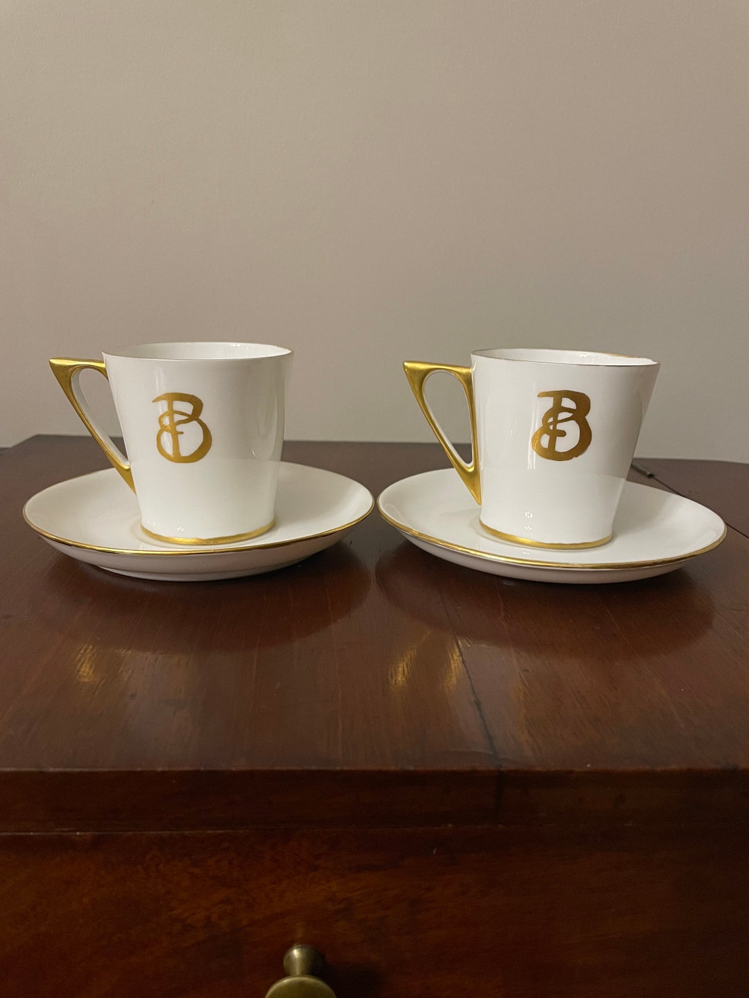Antique Favorite Bavaria Coffee Cups and Saucers Porcelain PAIR With ...