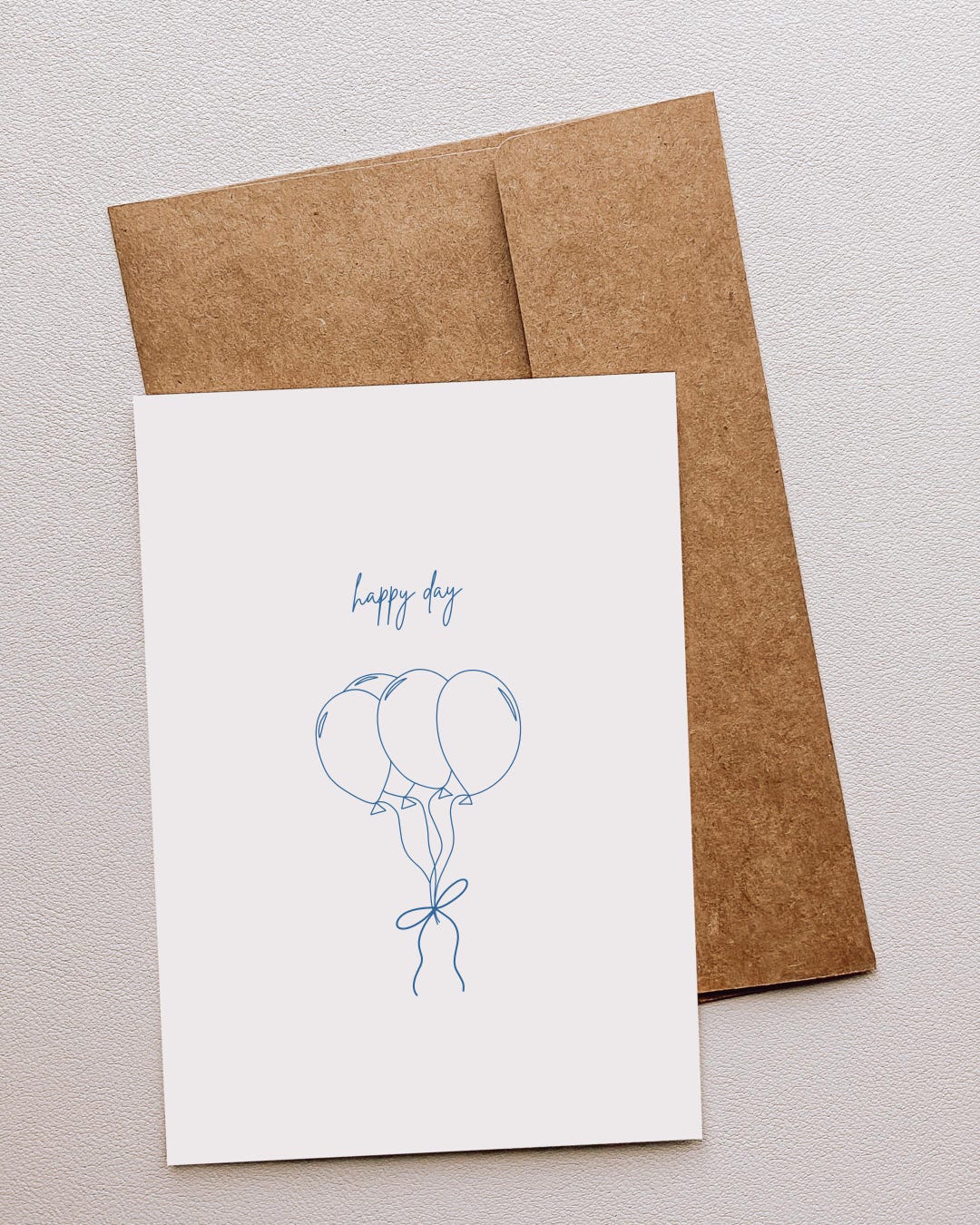 Printable Greeting Card | Birthday Card, Blue Balloon Card - Etsy