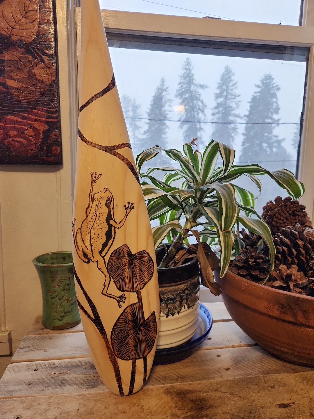 Frog an Mushroom Canoe Paddle. - Etsy