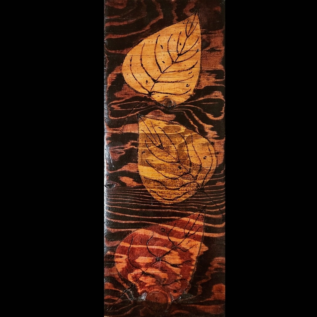 Fall Leaves Wall Art. Wood Burn and Stain. - Etsy