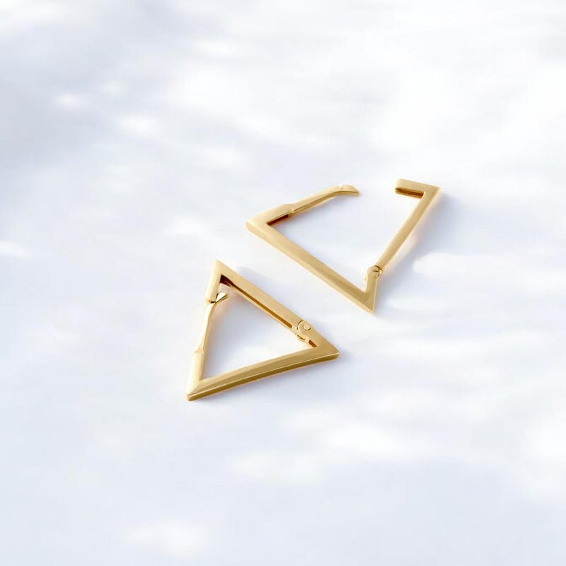 Gold Triangle Earrings - Etsy
