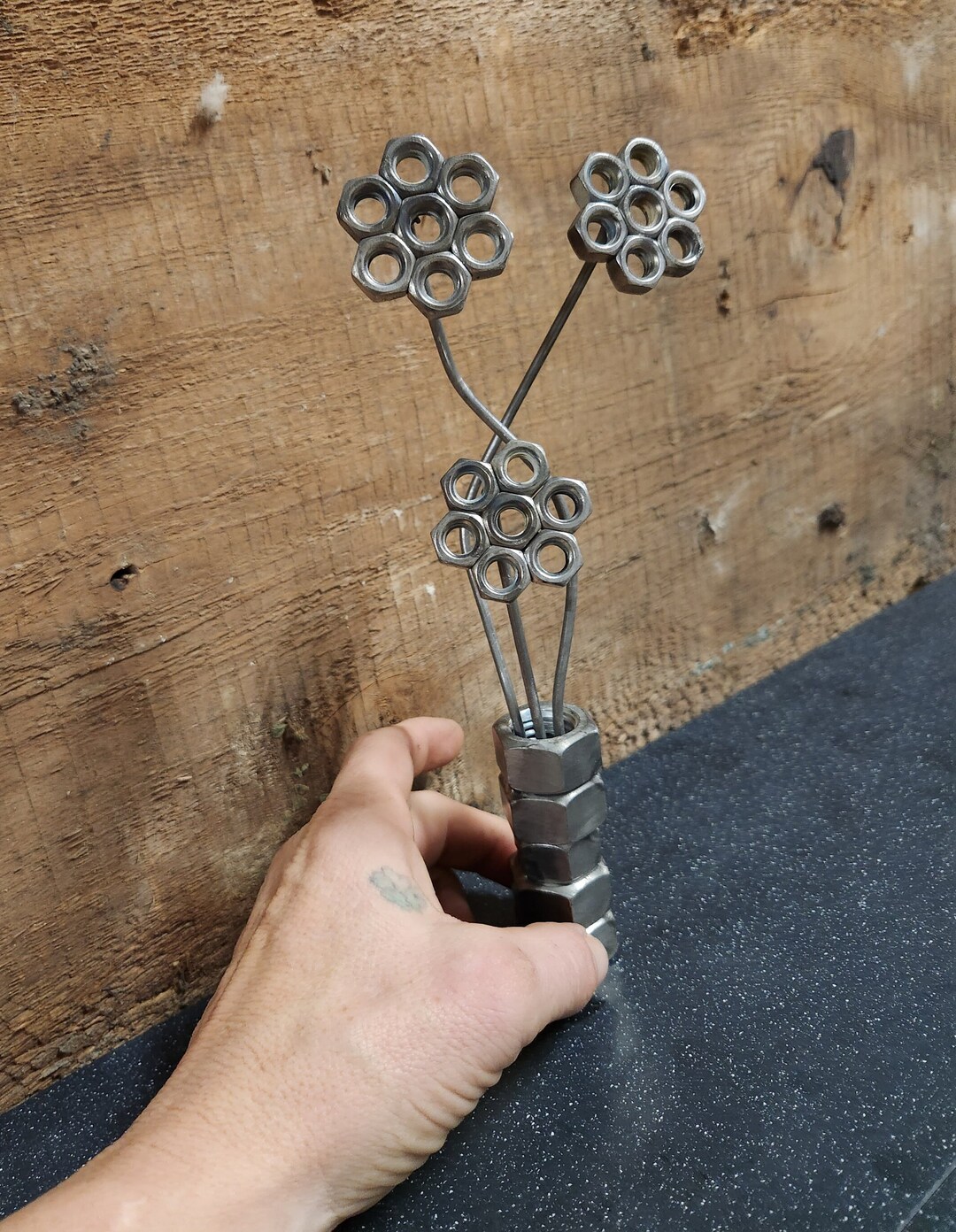 Free Standing Welded Metal Flower - Etsy