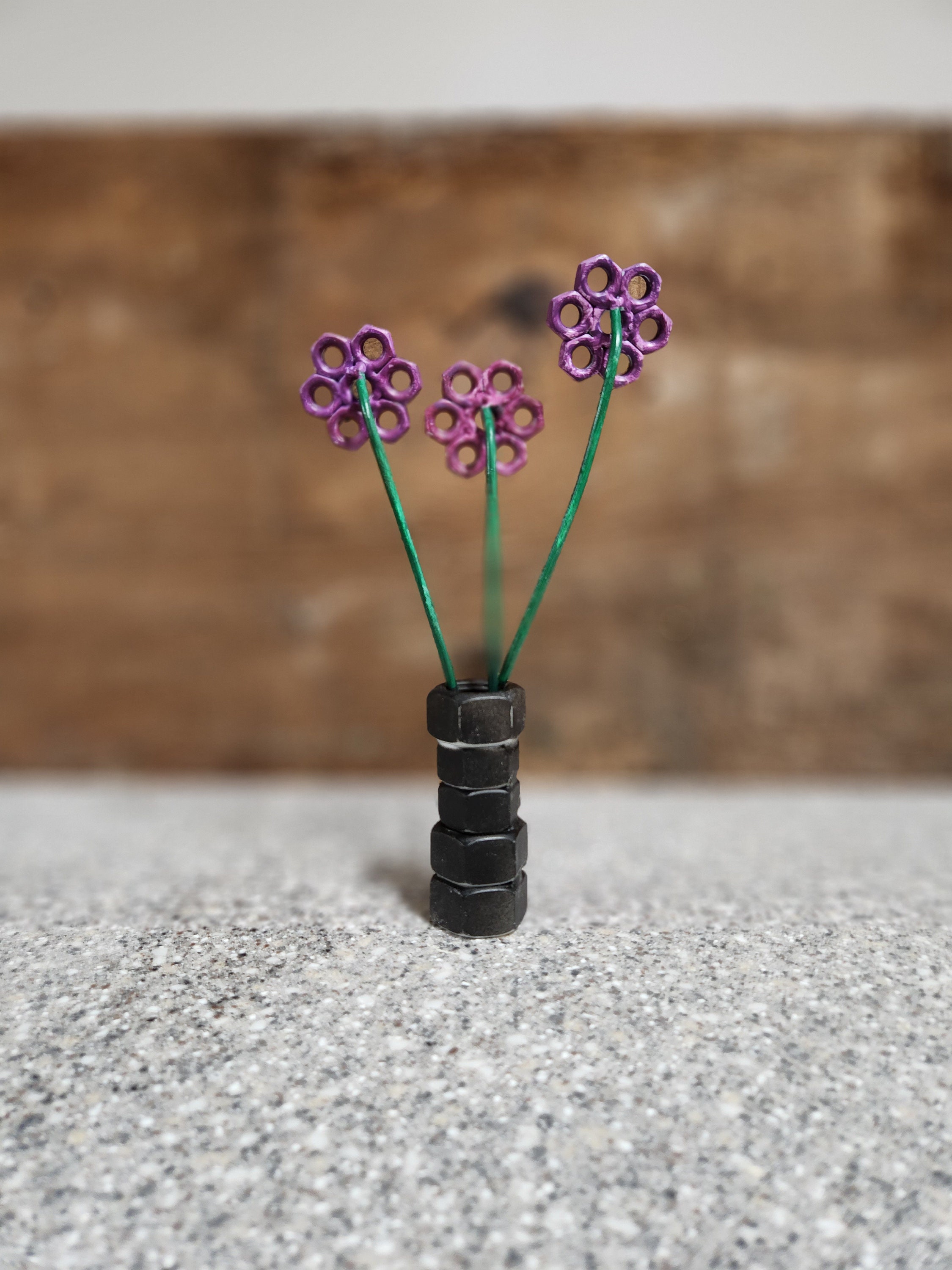 Painted Welded Triple Flower Metal Art Flower - Etsy