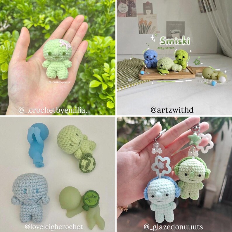 Crochet Smiski Amigurumi Pattern: Kawaii Trinket (PDF) Heisei Retro ...
