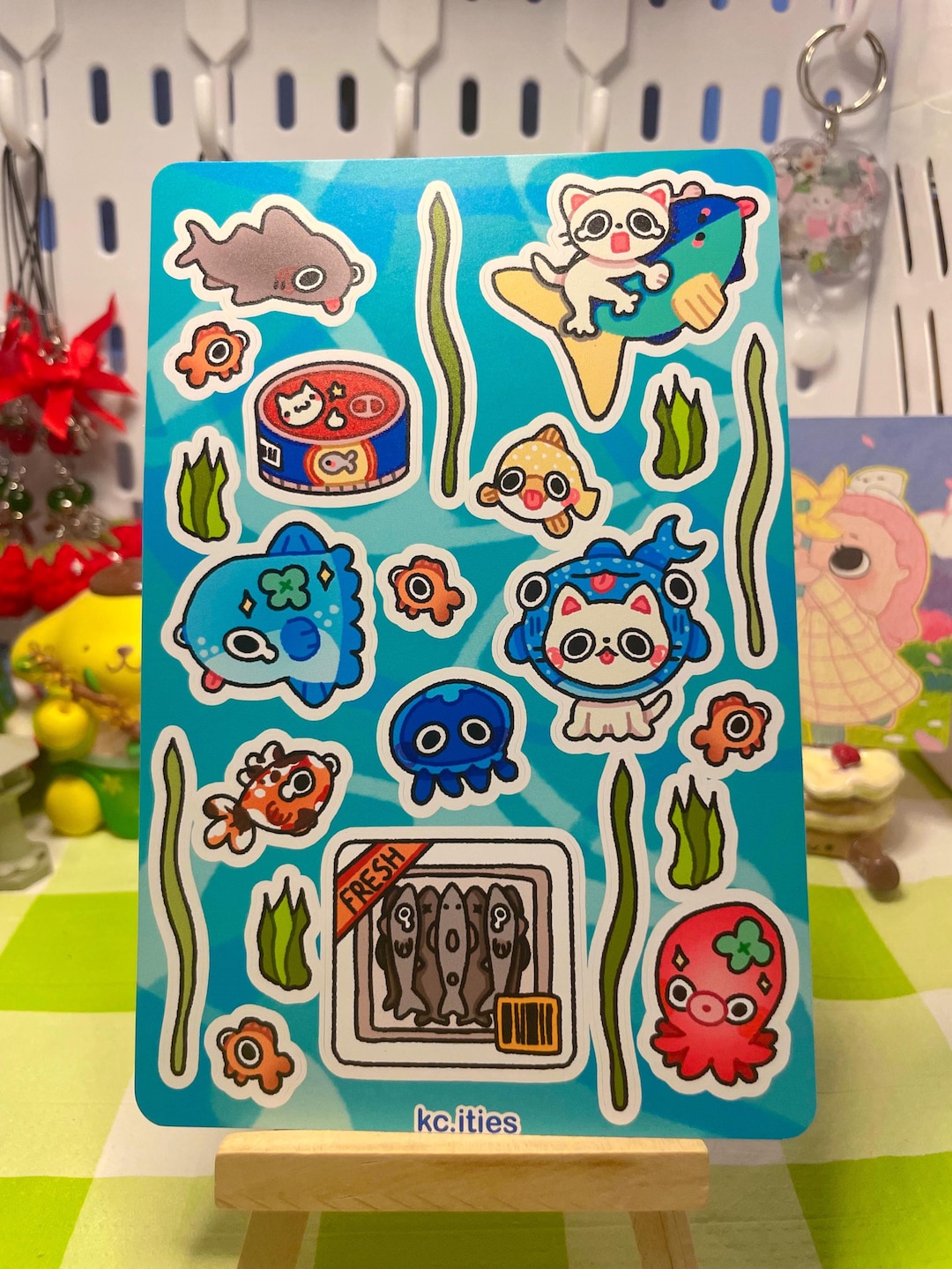 Sticker Sheet - Fish's Luck- Heisei Retro 4x6 Matte Jumino Core ...