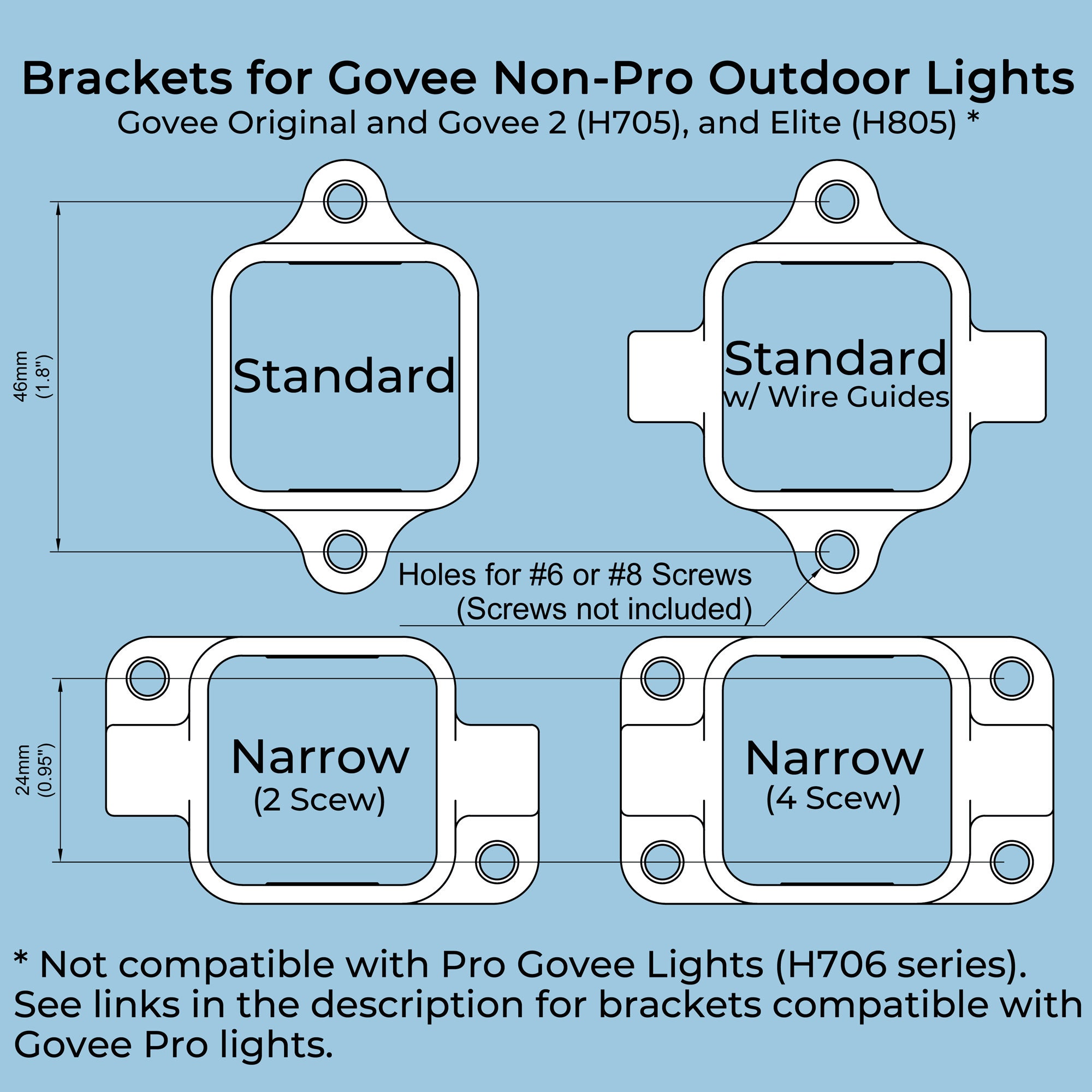 Brackets for Govee Permanent Outdoor Lights (non-pro | H705 & H805 ...