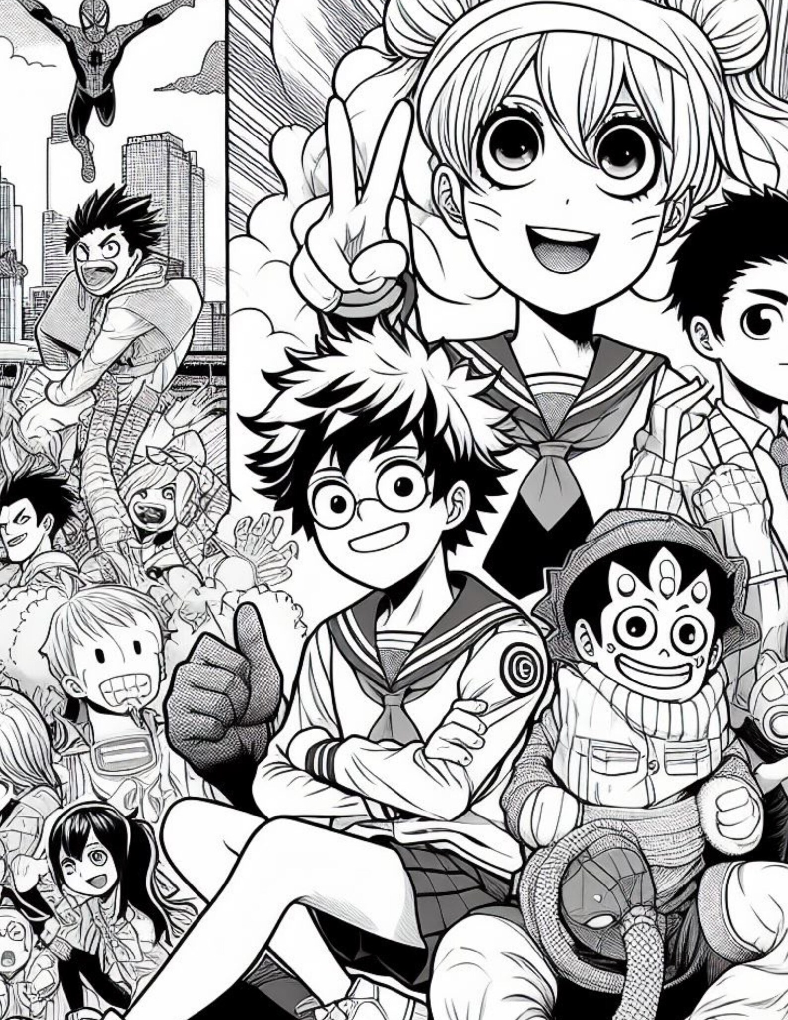 ANIME POP MAGNA Coloring Pages | Digital Print| Anime Coloring Pages ...