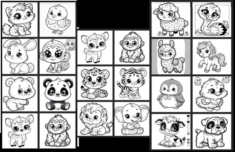 24 Cute Baby Animal Coloring Pages for Kids Animal Coloring Pages ...