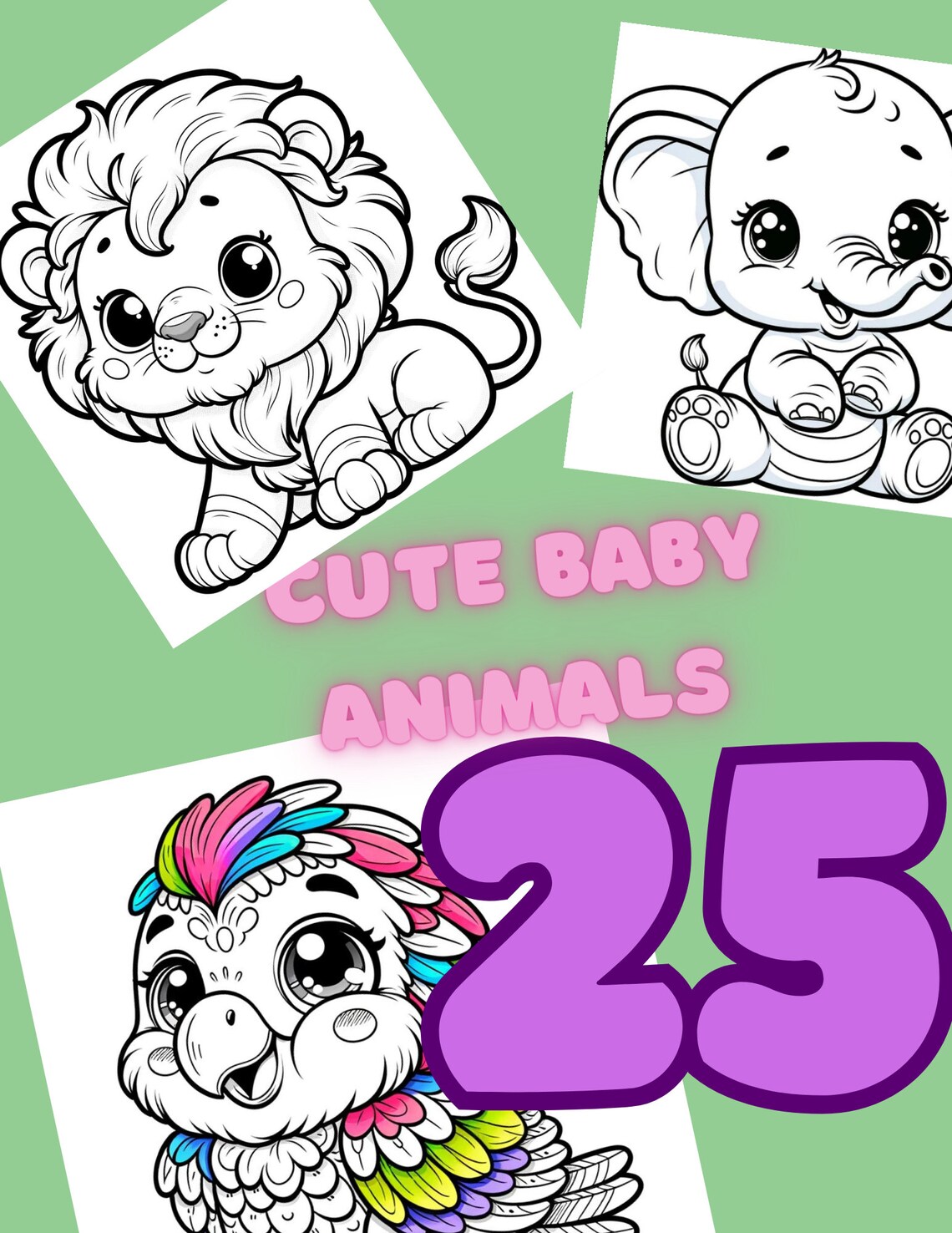 24 Cute Baby Animal Coloring Pages for Kids Animal Coloring Pages ...