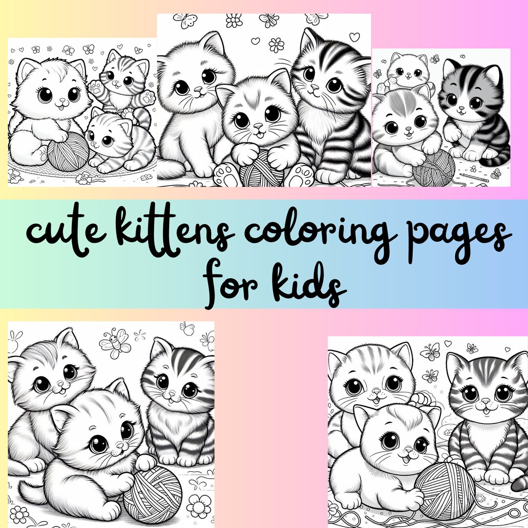 Cute Coloring Pages, Digital Download, Coloring Book for Kids 30 Pages ...