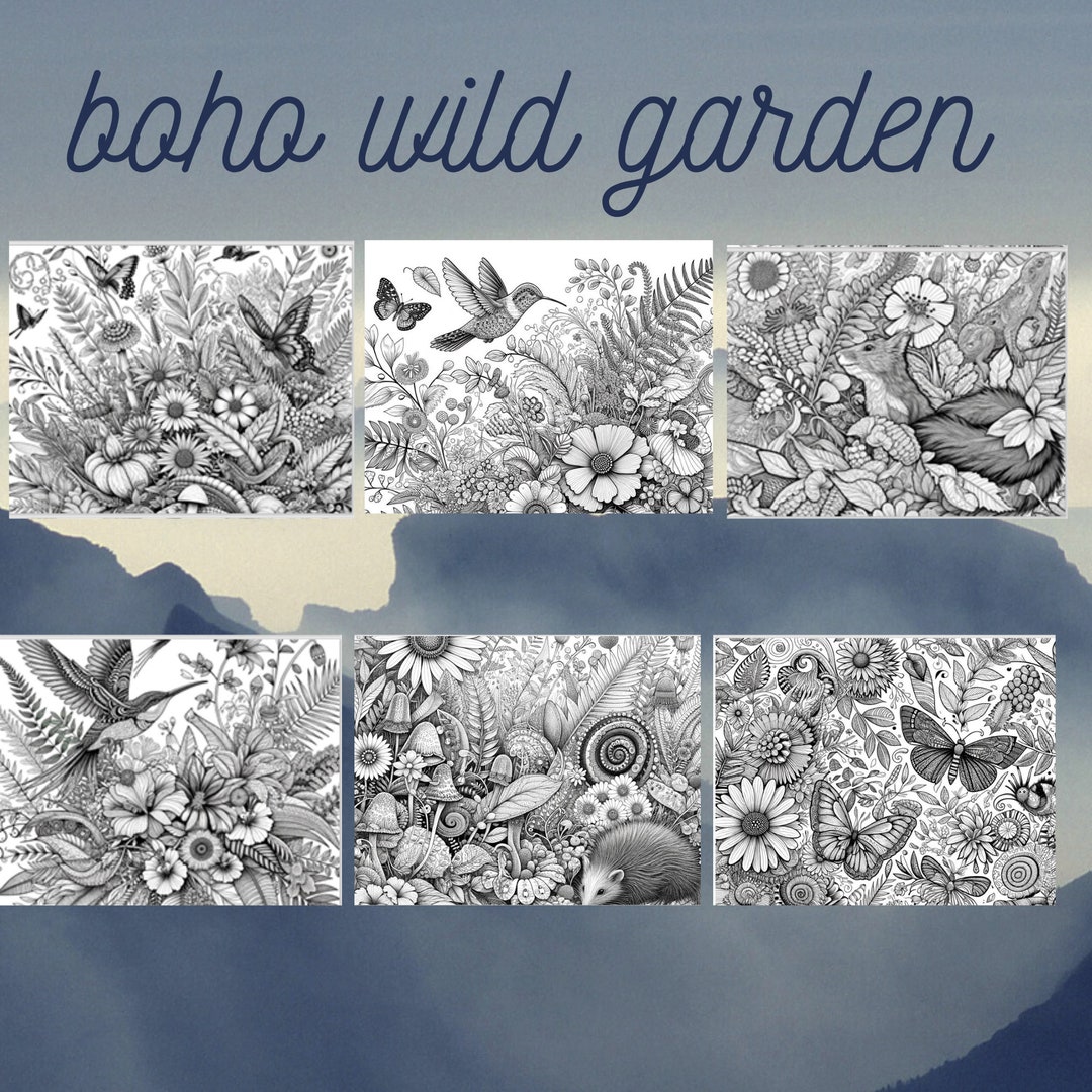 Boho Coloring Pages Bundle Printable Coloring Pages Minimalist ...