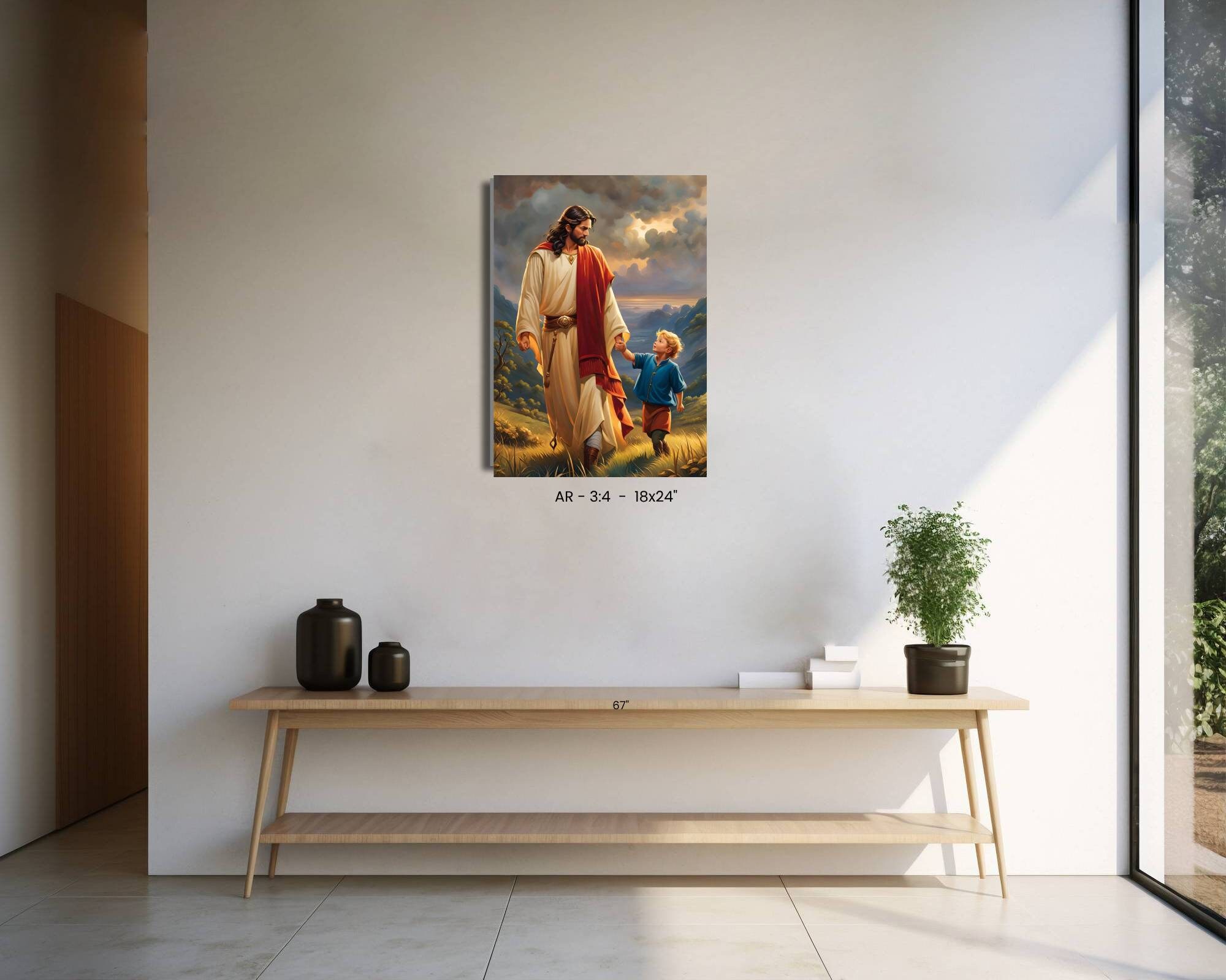 Jesus Come Follow Me Guiding Light Spiritual Journey Artwork Sunset ...