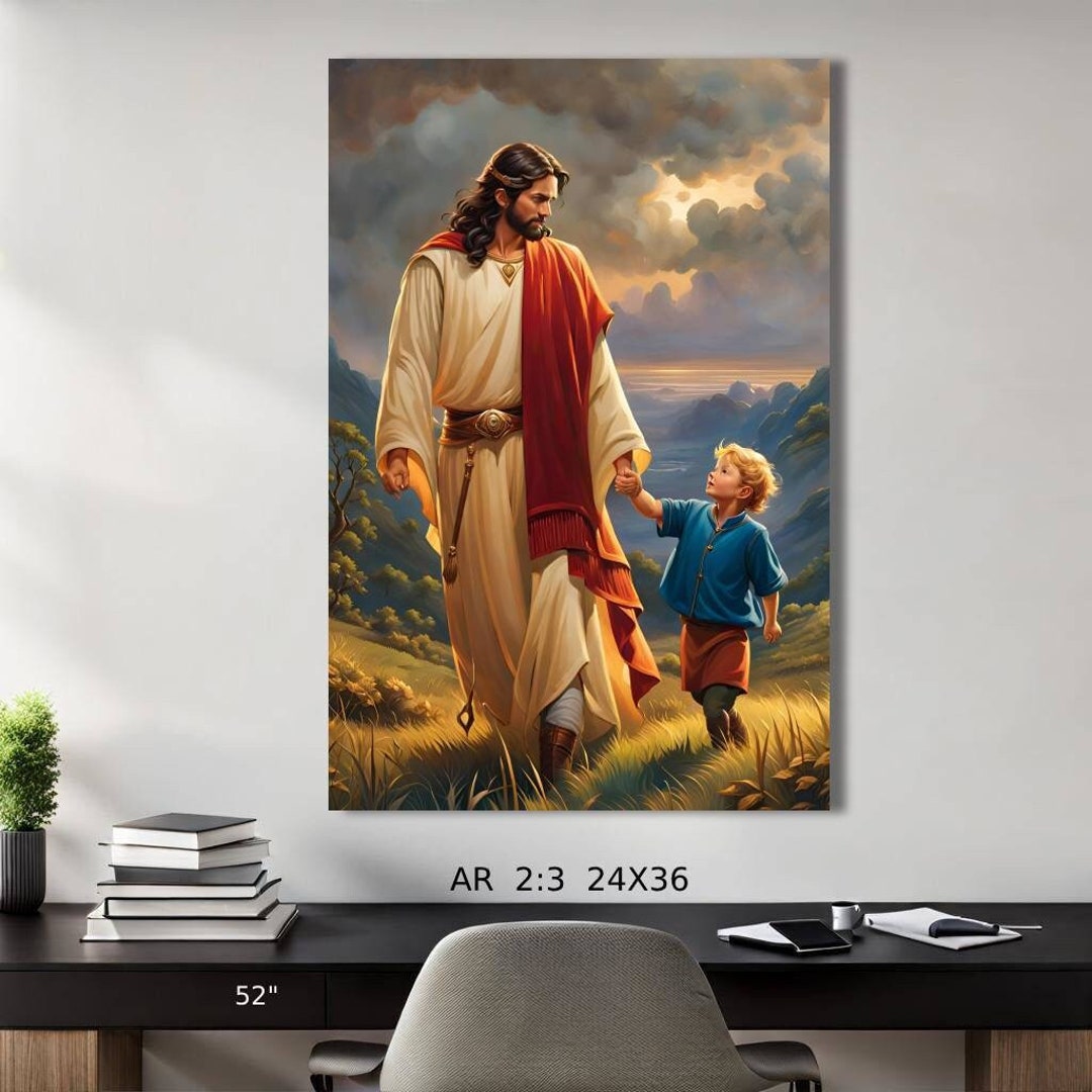 Jesus Come Follow Me Guiding Light Spiritual Journey Artwork Sunset ...