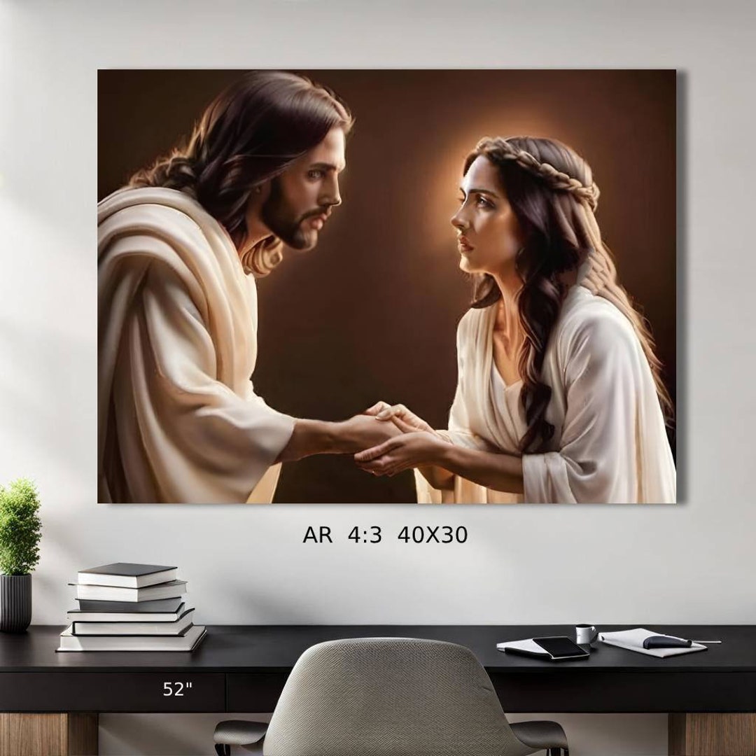 Spiritual Wall Artwork Jesus Christ Consoling Woman Bible Story Wall ...
