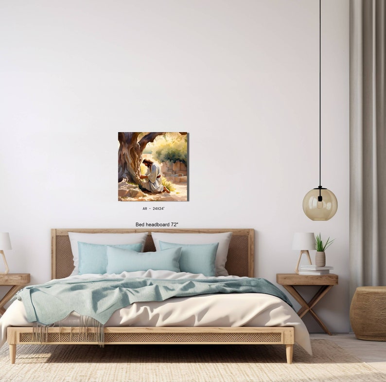 Original Jesus Wall Art, Jesus in Prayer Download Praying Under Olive ...