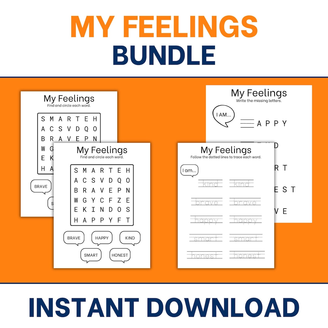 Printable My Feelings Preschool Worksheets | Tracing, Matching ...