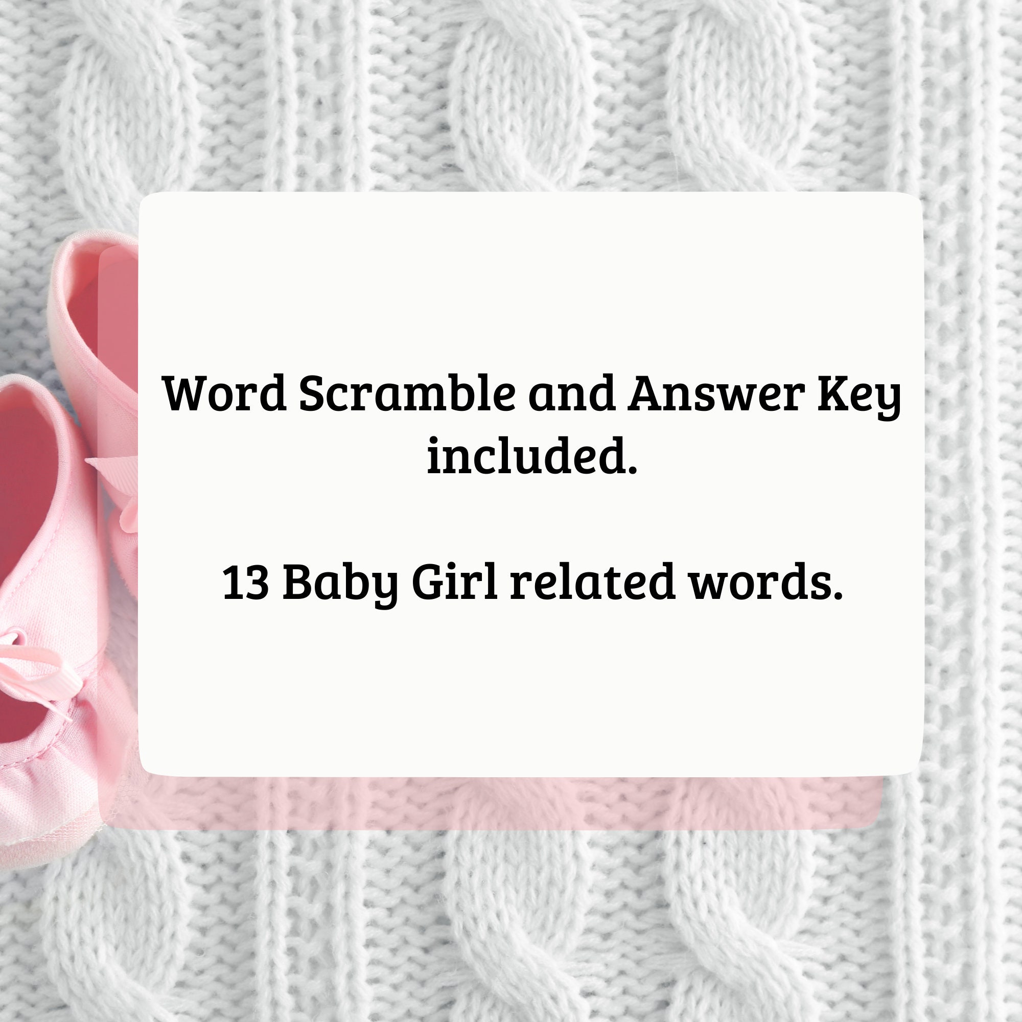 Printable Baby Shower Word Scramble Game, Gender Reveal Game, Baby Girl ...