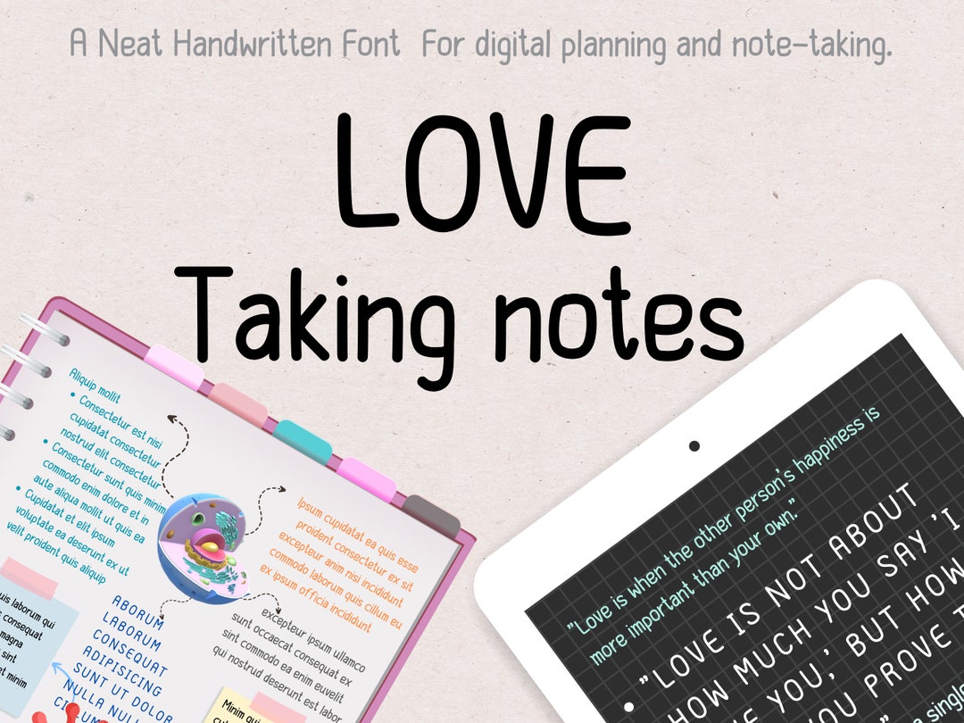 Love Taking Note, Neat Handwritten Font, Student and Teacher Note ...