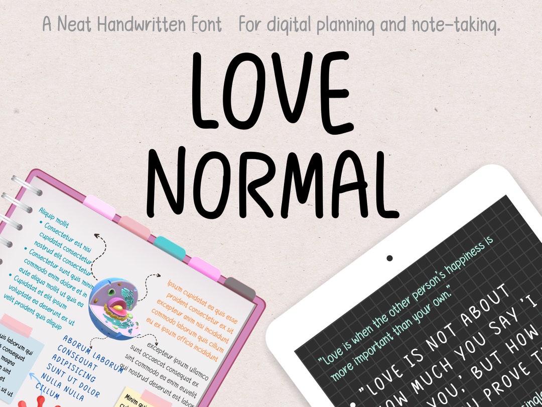 Love Normal Handwritten, Neat Font, Student and Teacher Note Taking ...